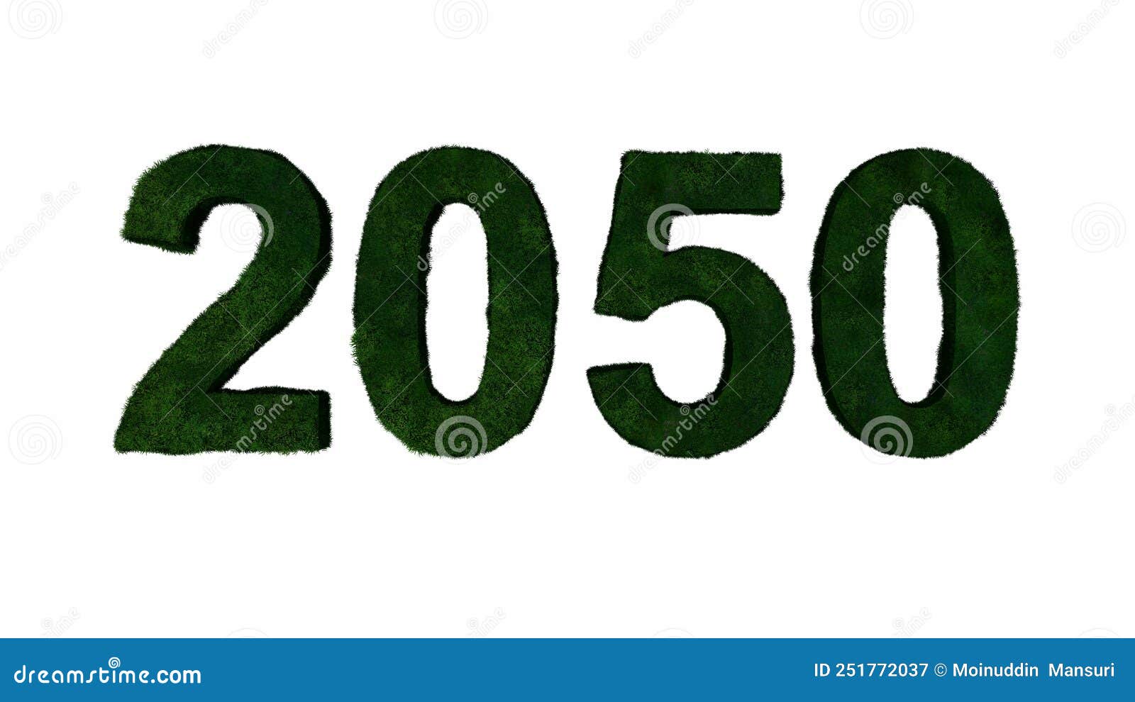 2050 Green Typography Text ( 3D Rendering 3D Illustration ) Stock ...