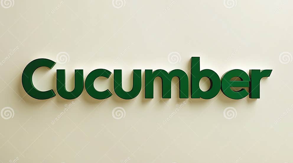 Green Typography of the Word Cucumber Displayed on a Light Background ...