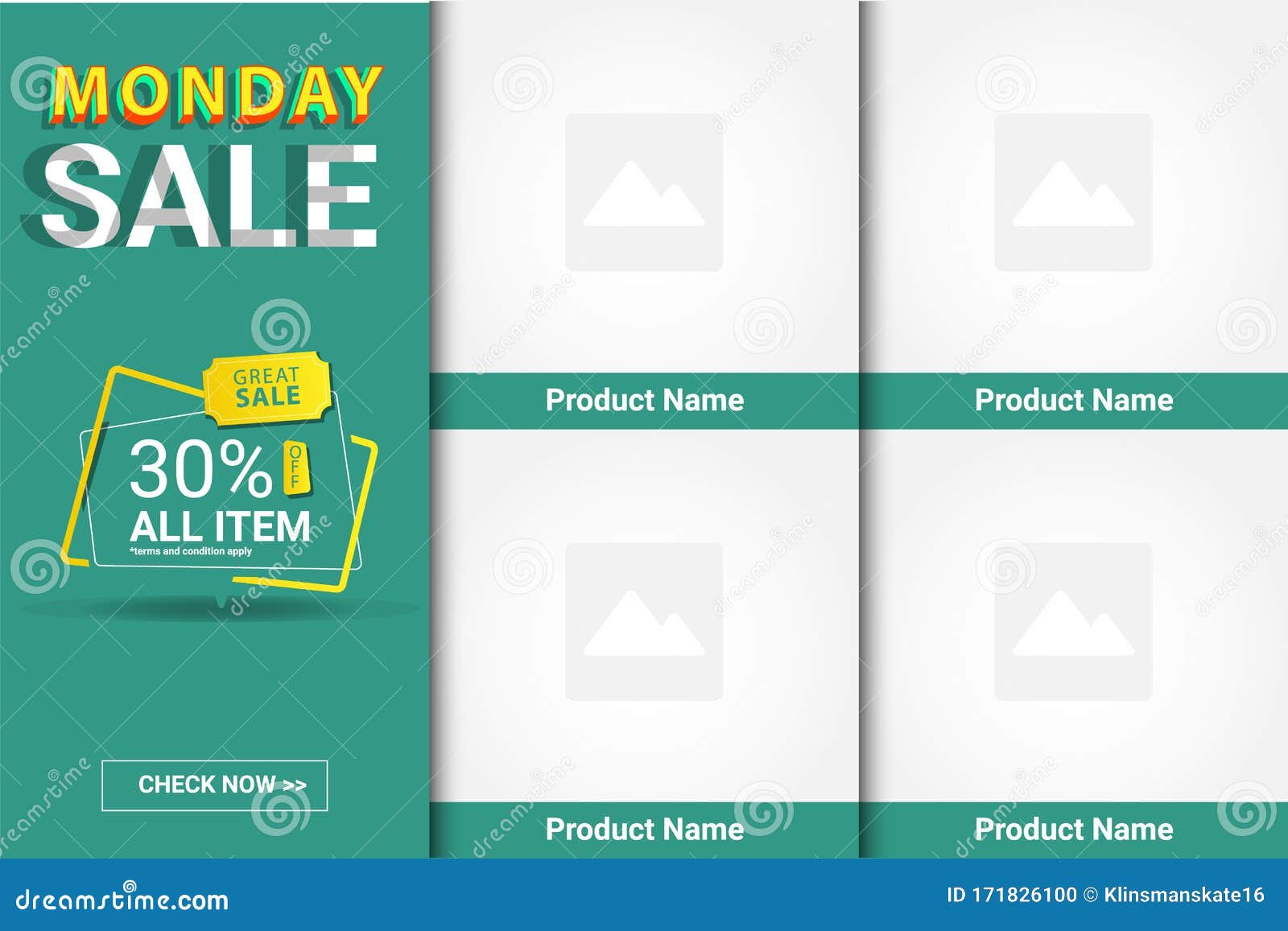 Green Ui Design Ads Banner Template App or Website E Commerce Vector ...