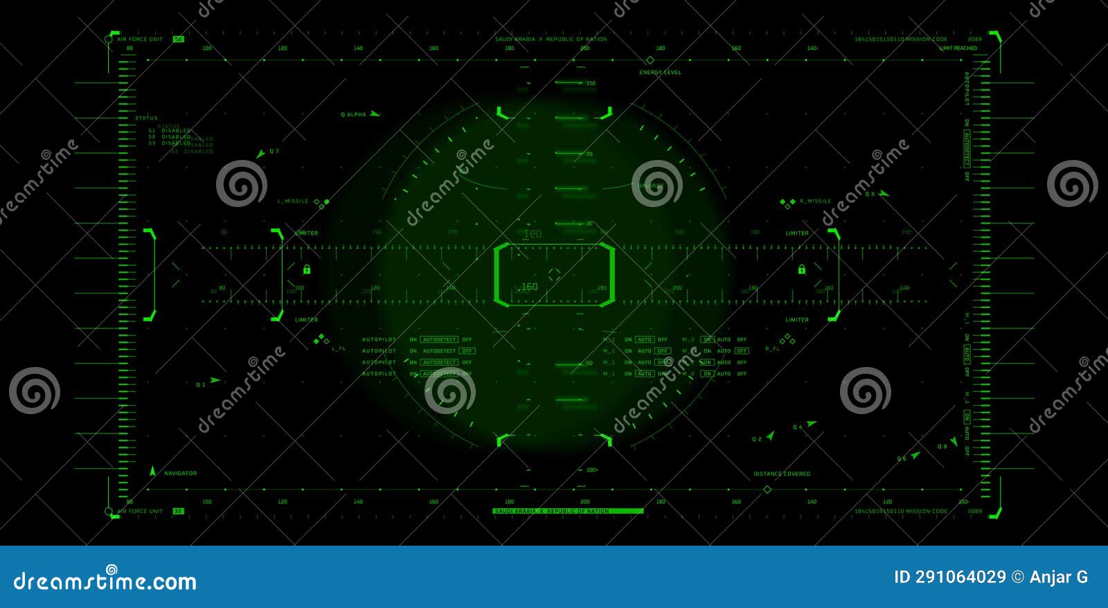 Green UI HUD design vector stock vector. Illustration of diagram ...