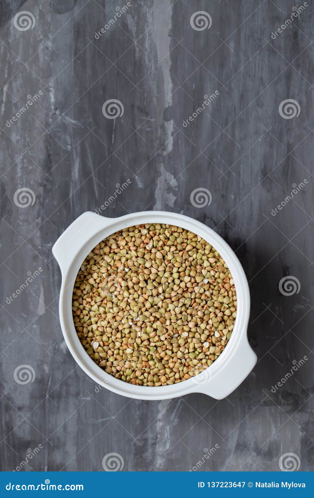 Green Uncooked Buckwheat in Bowl Stock Image - Image of health, texture ...