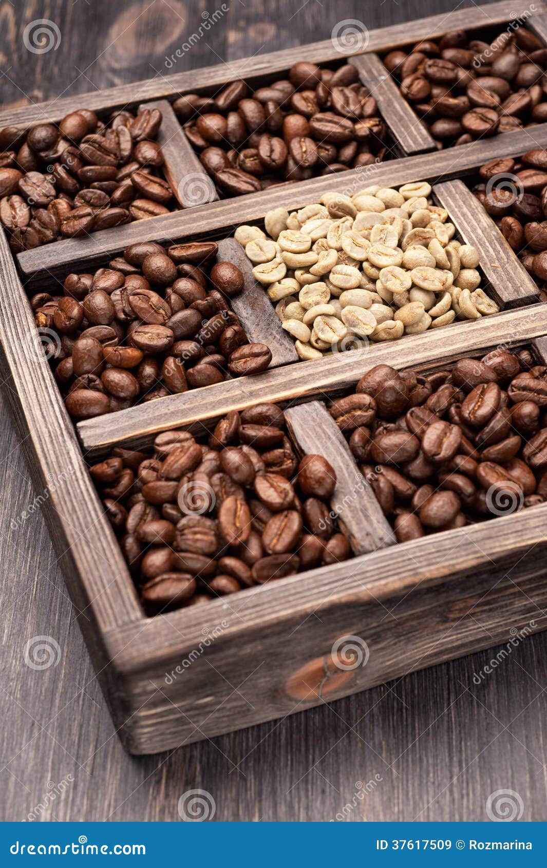 Green Unroasted and Brown Coffee Beans Stock Image - Image of coffe ...