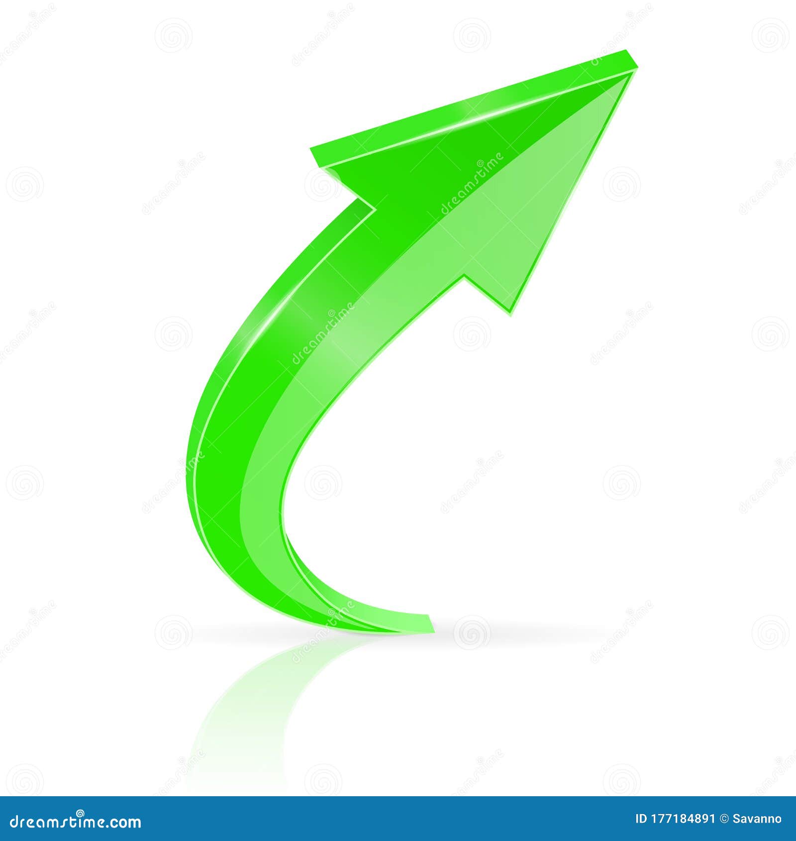3d Green Up Arrow