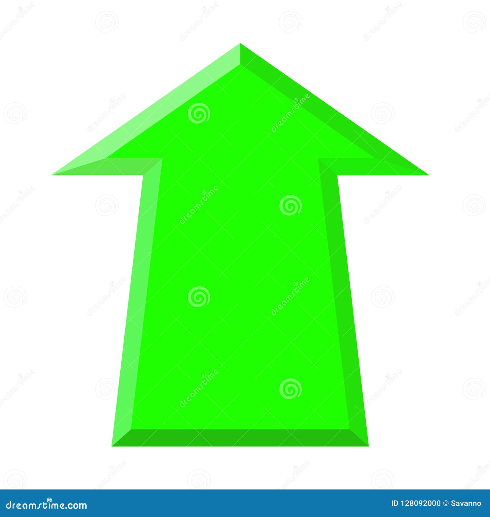 Green UP arrow stock vector. Illustration of shape, high - 128092000