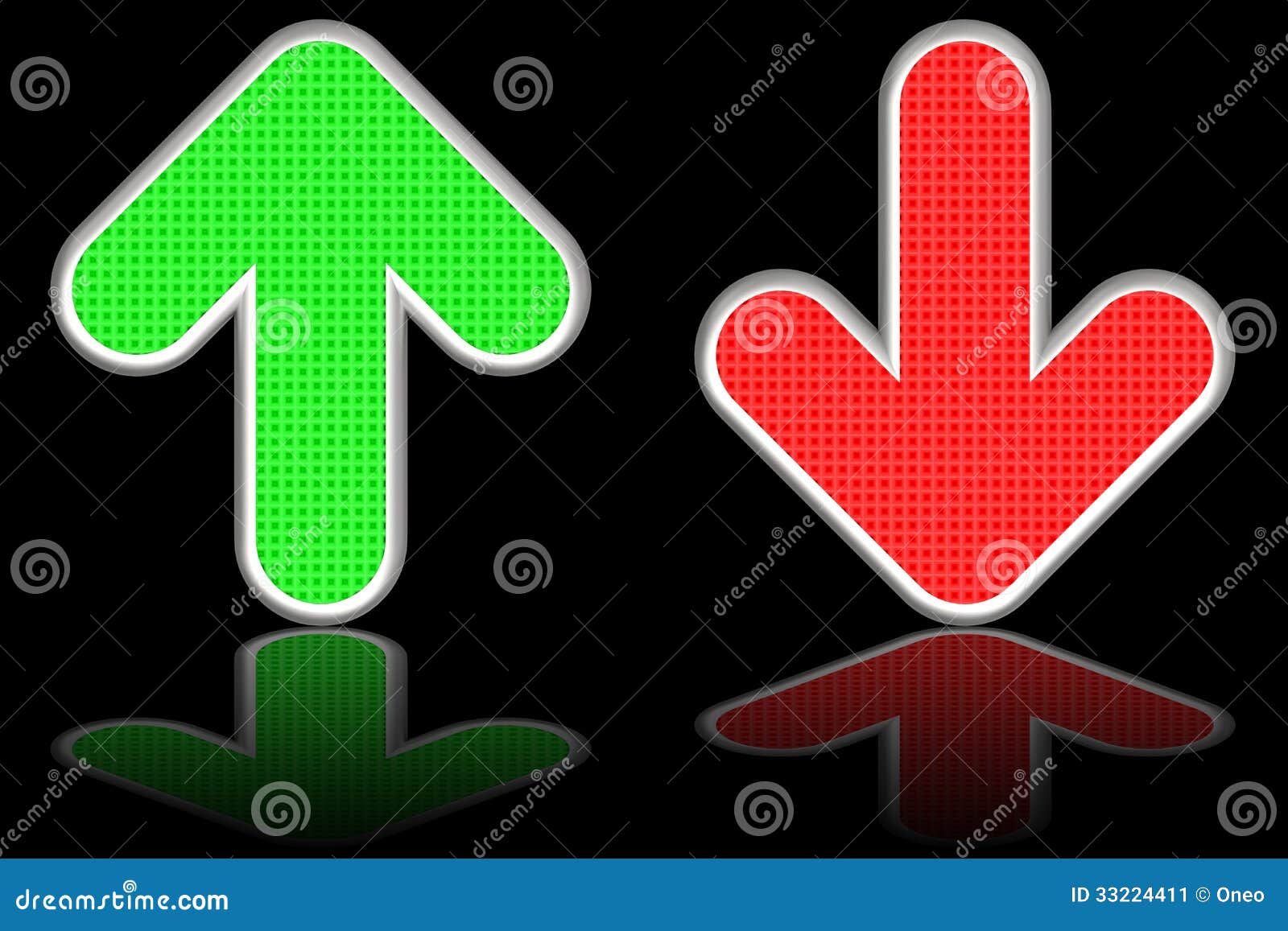 Green Up And Red Down Arrows On Stock Image Image 33224411