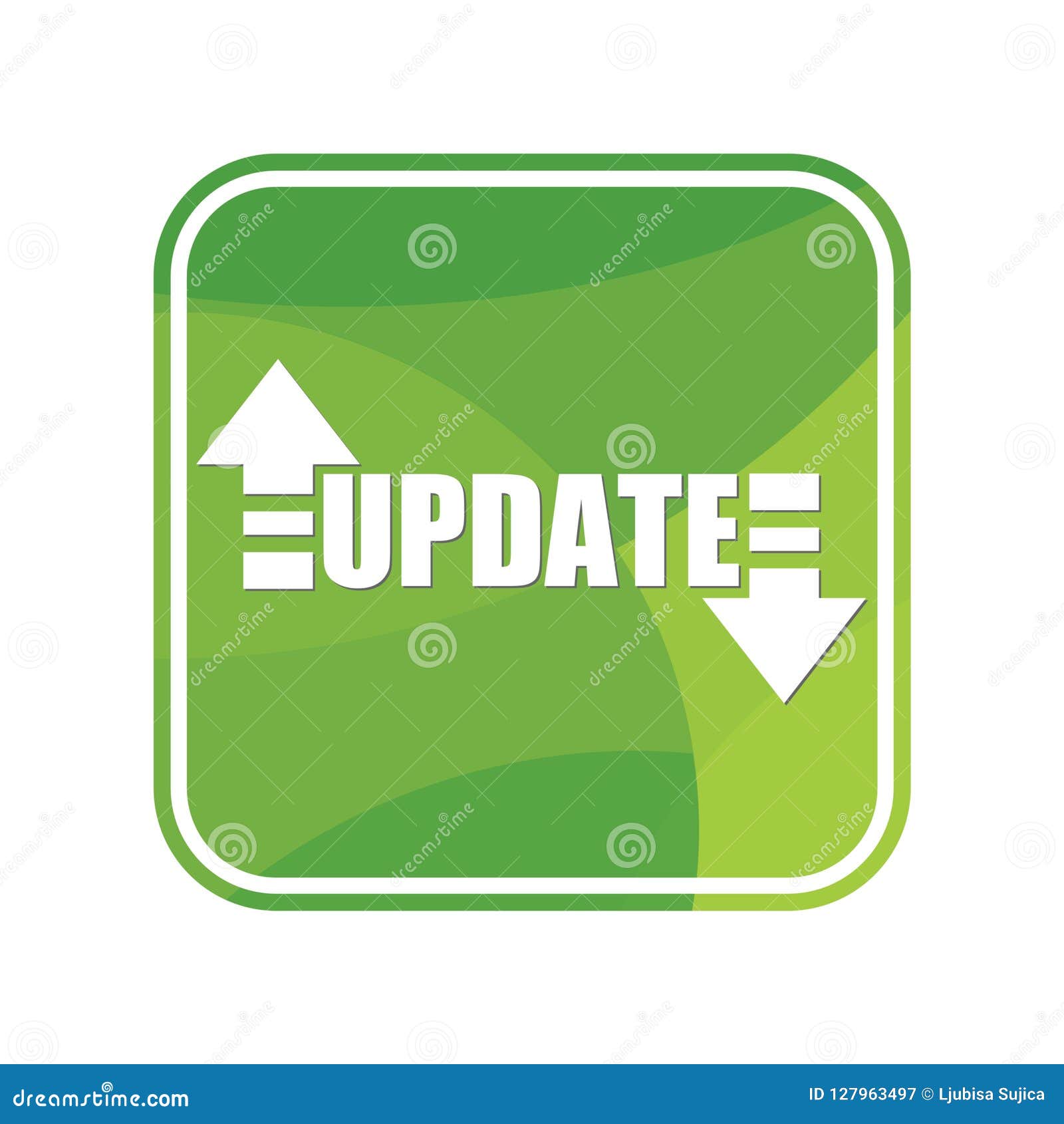Green Update Square Sign on White Background Stock Vector ...