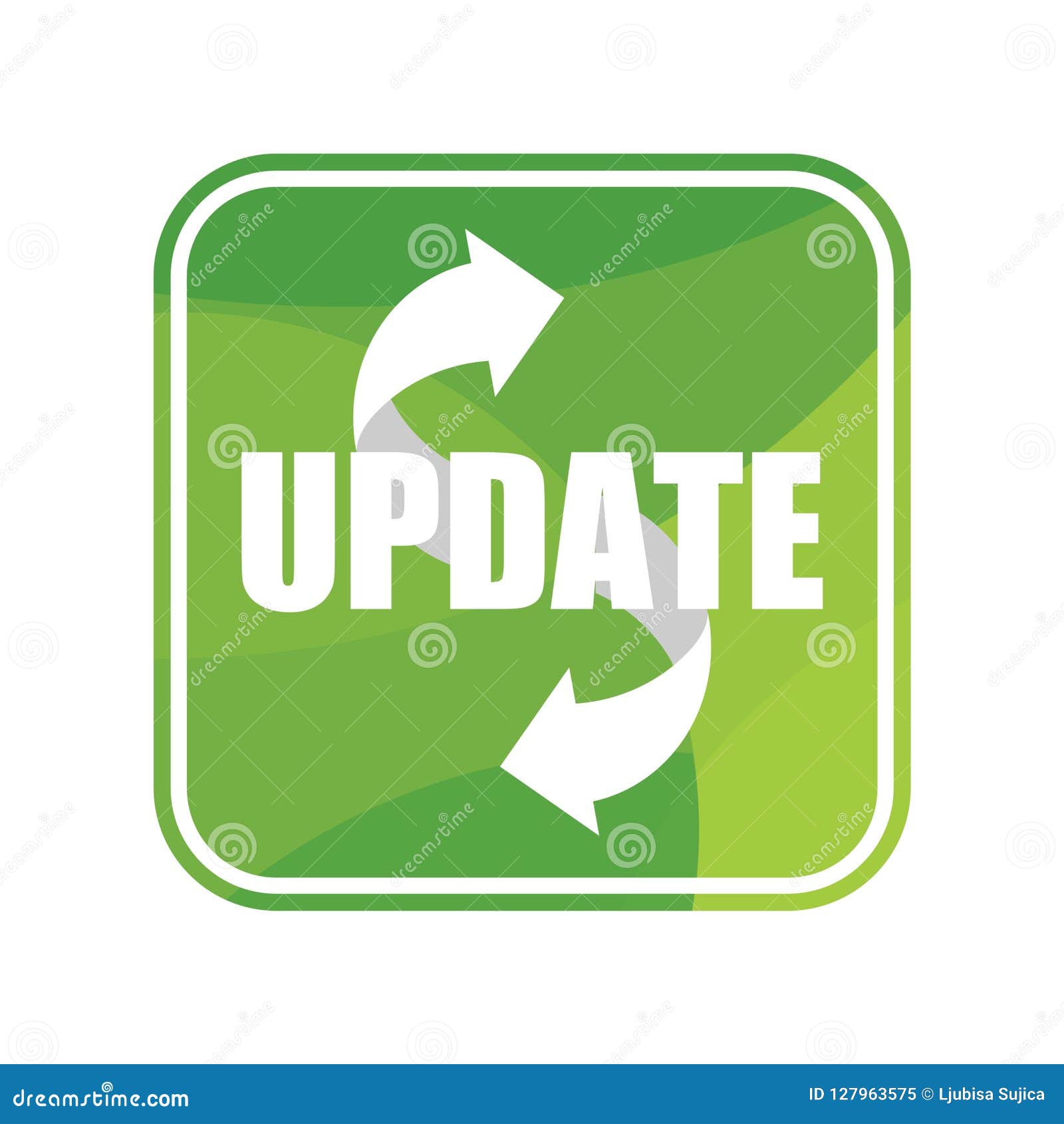 Green Update Square Sign on White Background Stock Illustration ...