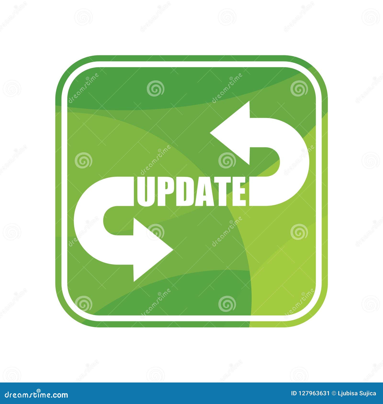 Green Update Square Sign on White Background Stock Vector ...