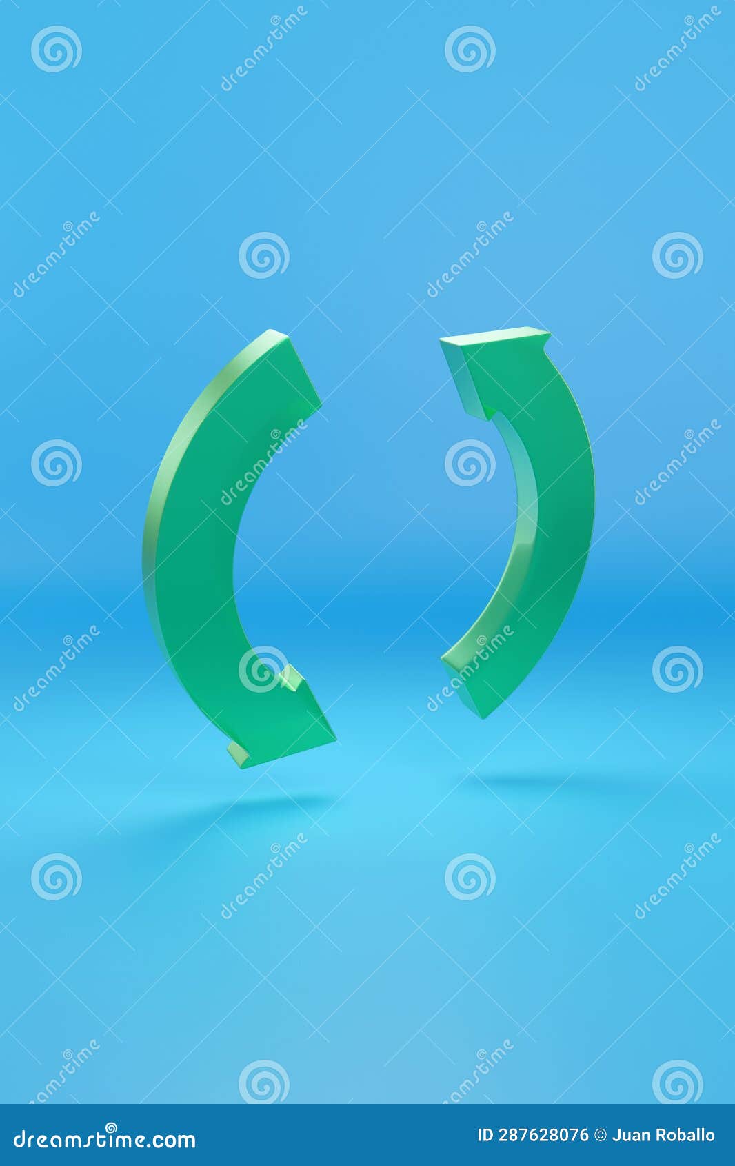 Green Update Symbol on Blue Background. 3d Illustration Stock ...