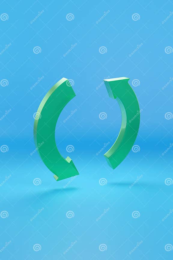 Green Update Symbol on Blue Background. 3d Illustration Stock ...