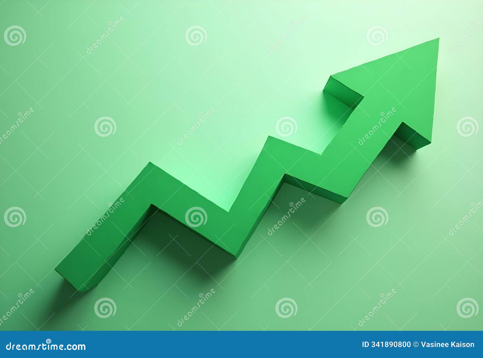 Green Upward Arrow Graph Symbolizing Rising Trend, Representing Growth ...
