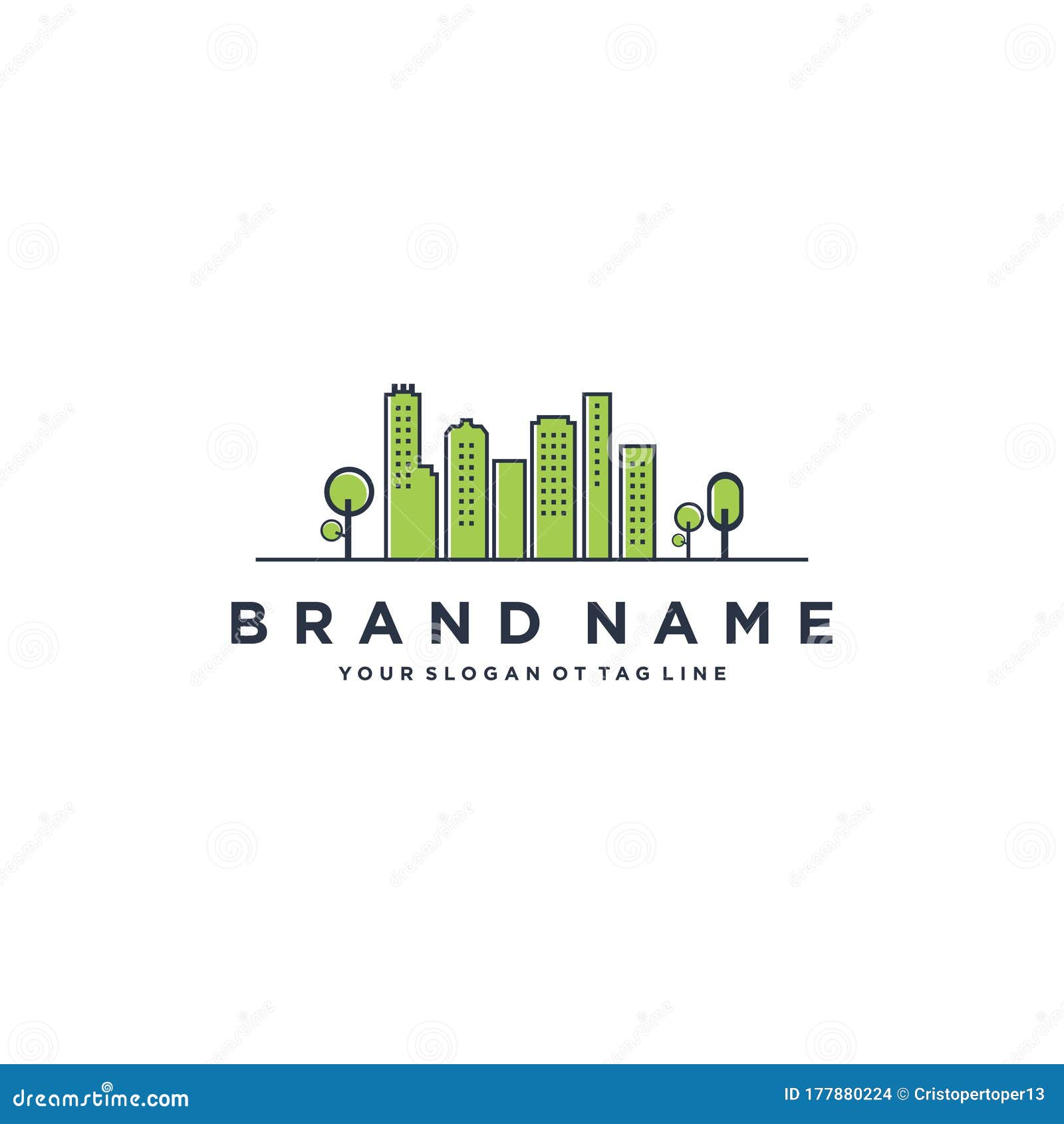 Green Urban Logo Design Vector Stock Vector - Illustration of home ...