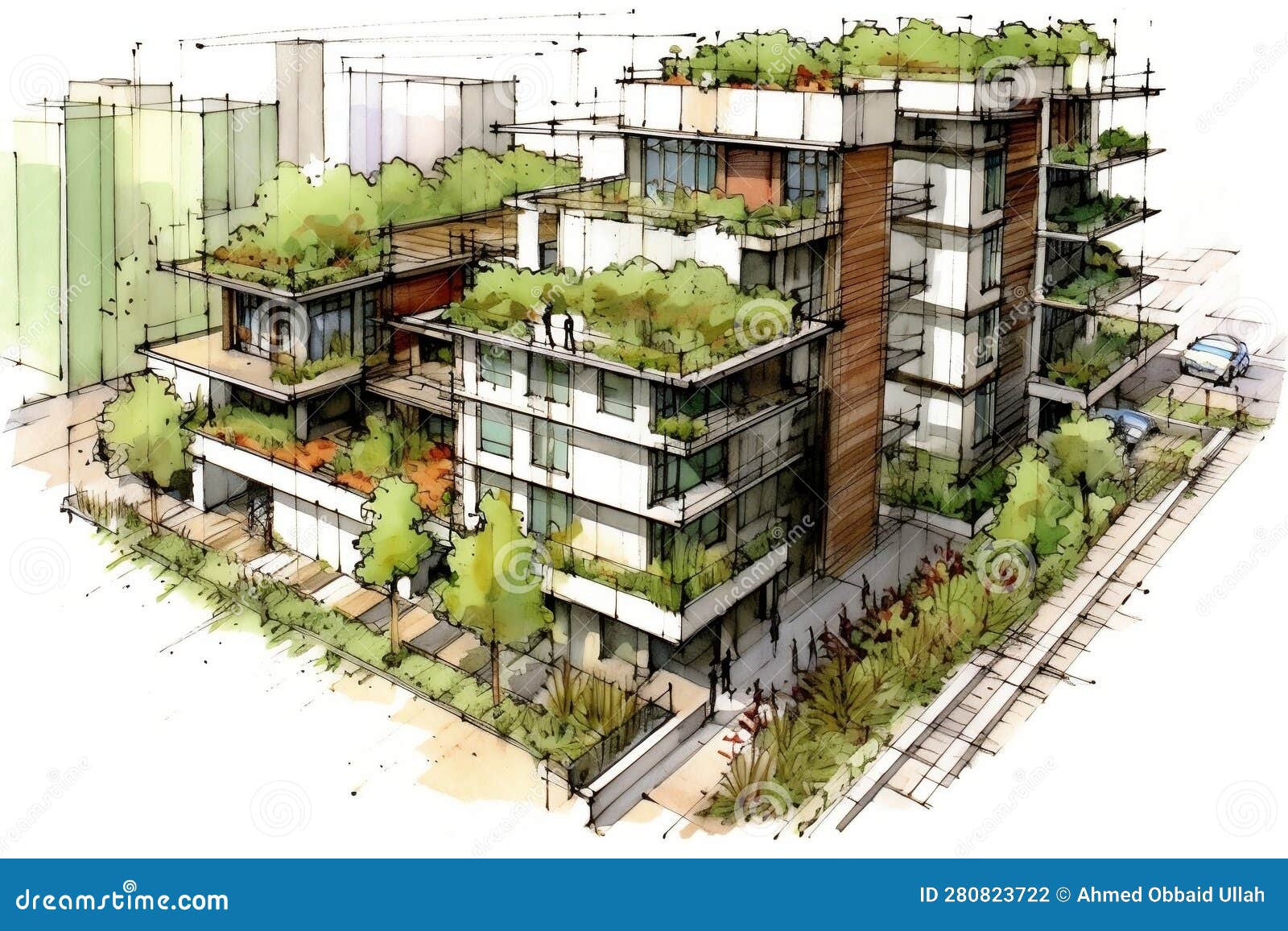 Green Urban Project Planning: a Conceptual Sketch. Generative Ai Stock ...