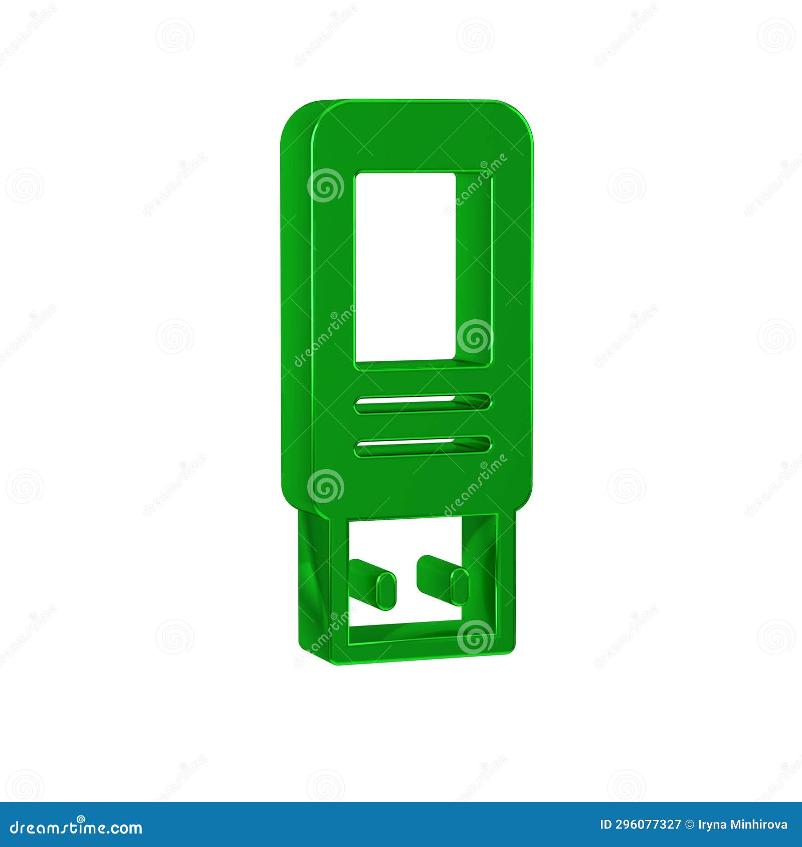 Green USB Flash Drive Icon Isolated on Transparent Background. Stock ...