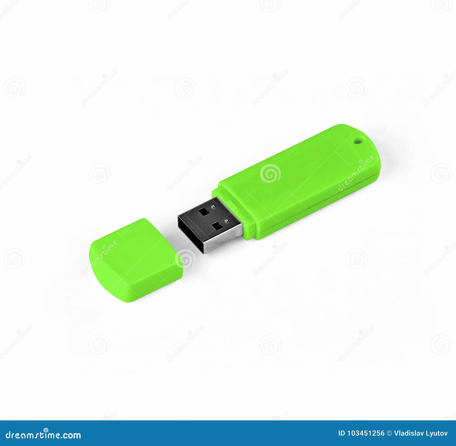 Green Usb Flash Drive on a White Background. Stock Photo - Image of ...