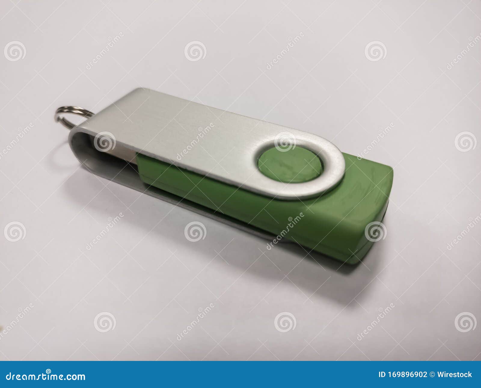 Green USB Flash Drive on a White Background Stock Photo - Image of ...