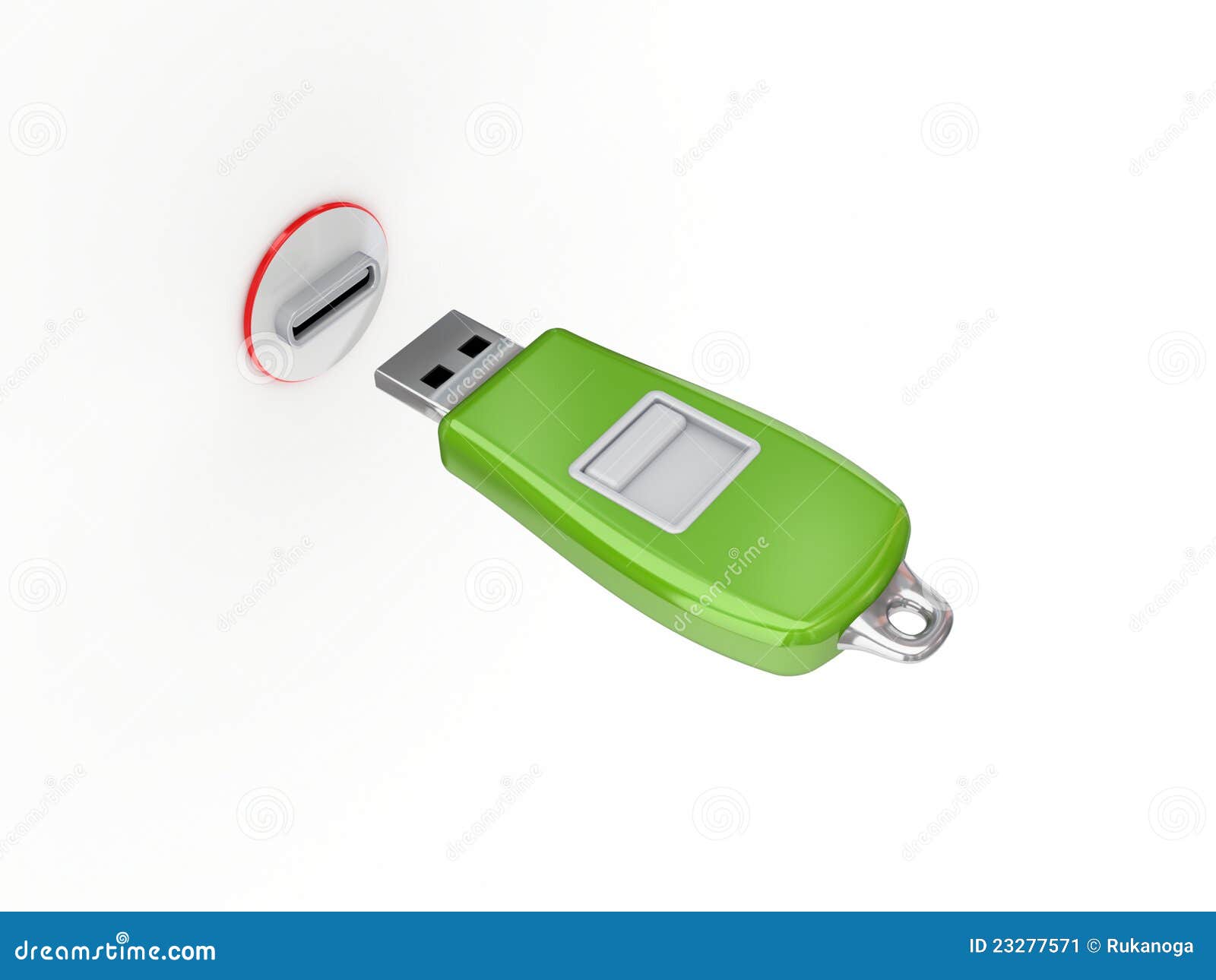 Green usb flash memory. stock illustration. Illustration of stick ...