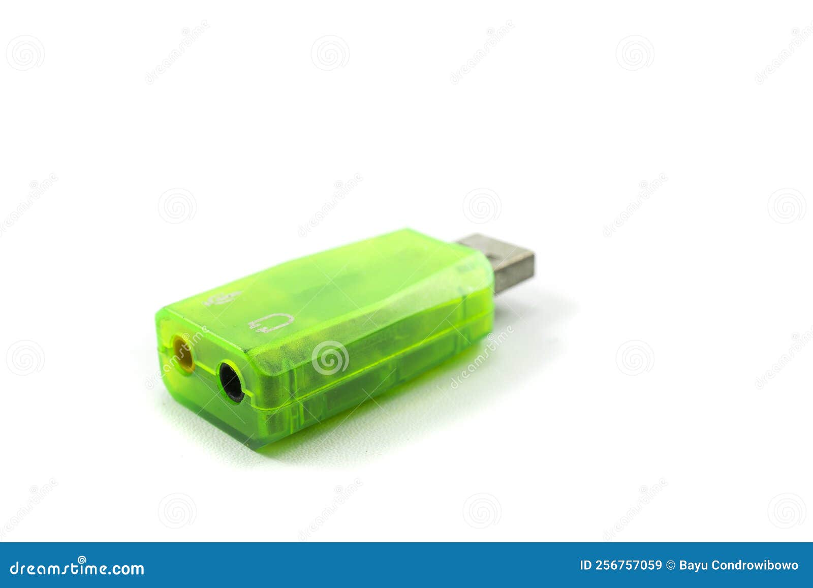 Green USB 2.0 Sound Card and Two Inputs for Microphone and Headset ...