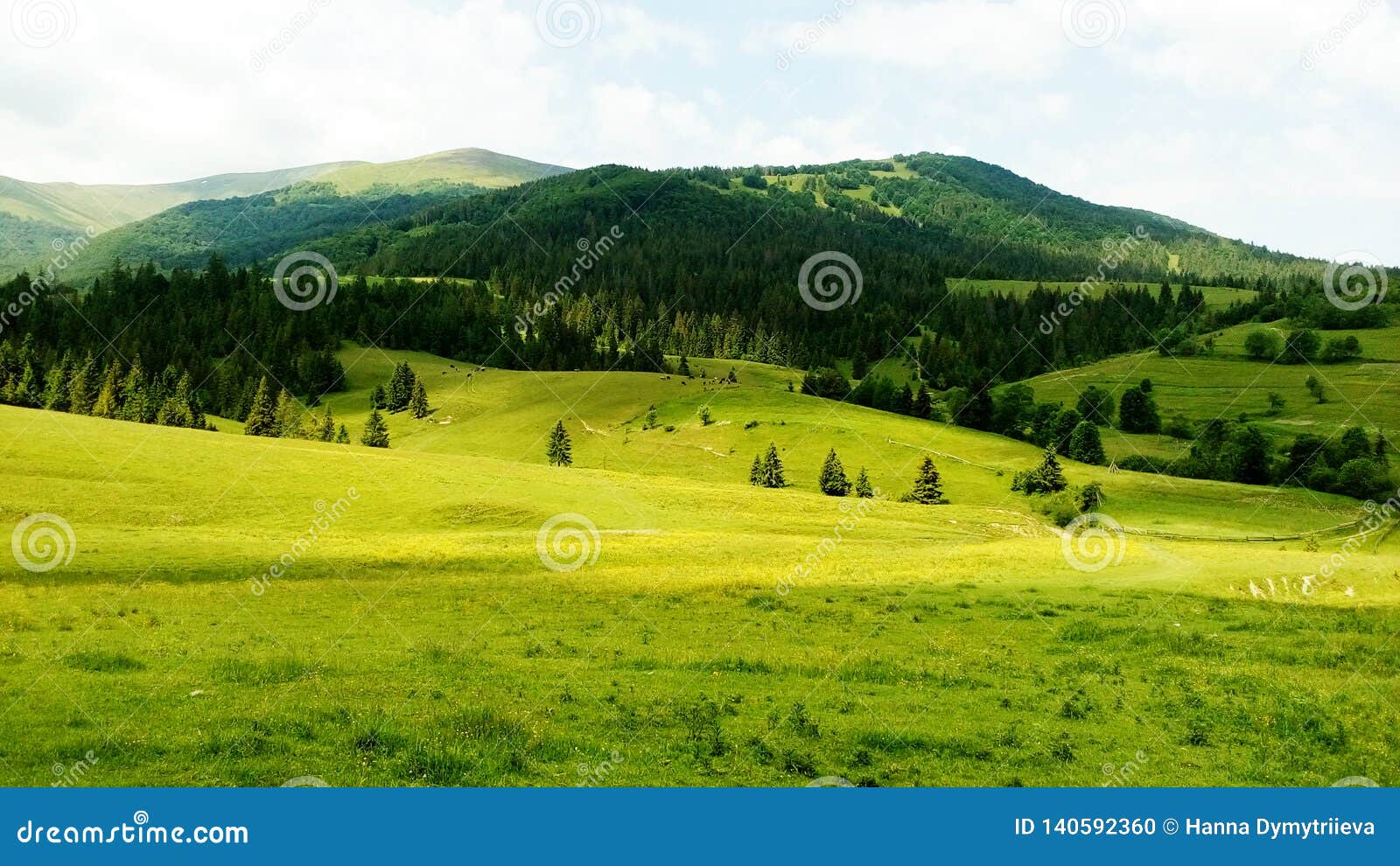 Green Valley in Mountains Landscape Stock Photo - Image of environment ...