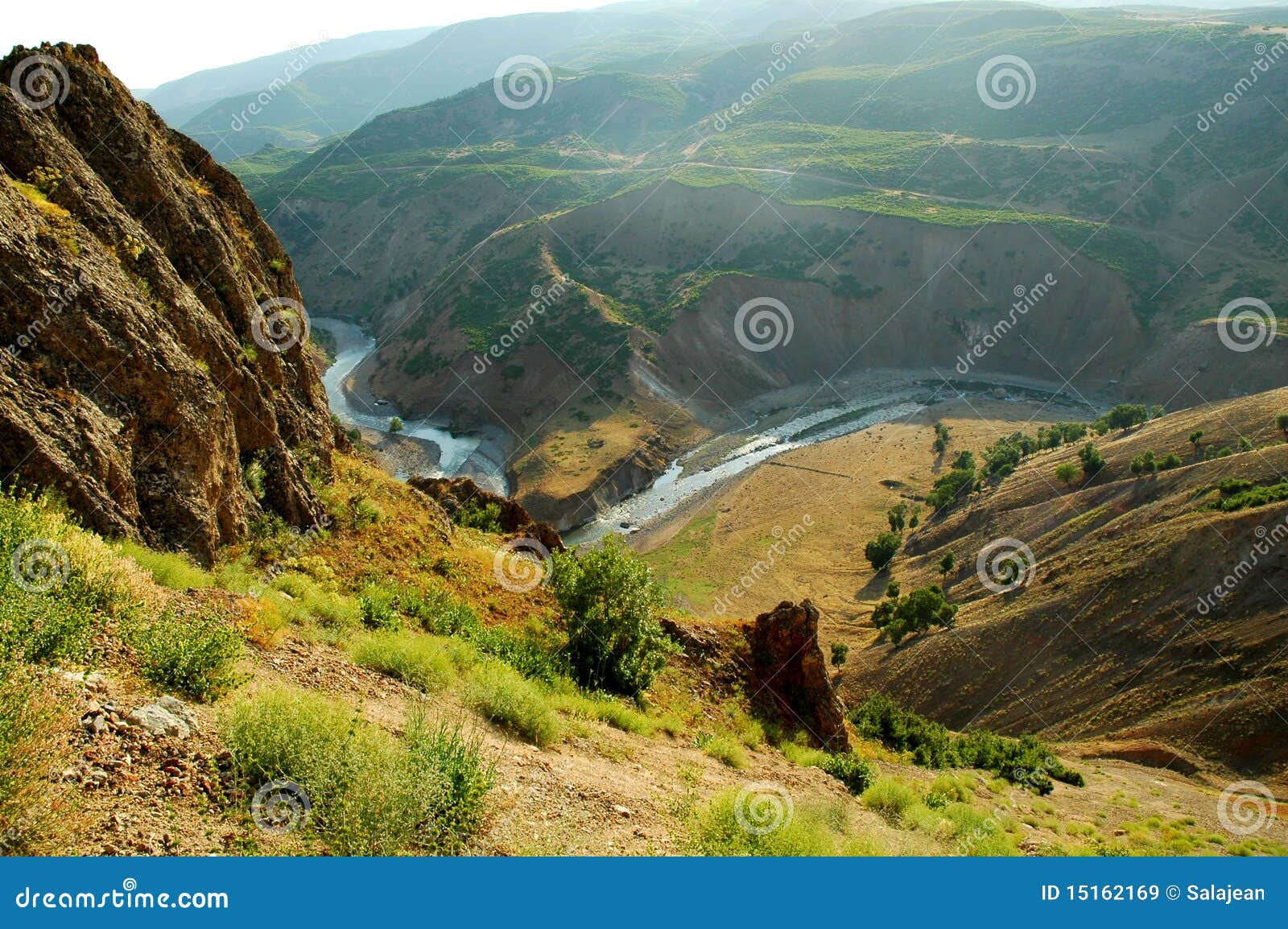Green Valley with a River, Turkey Stock Image - Image of grass ...