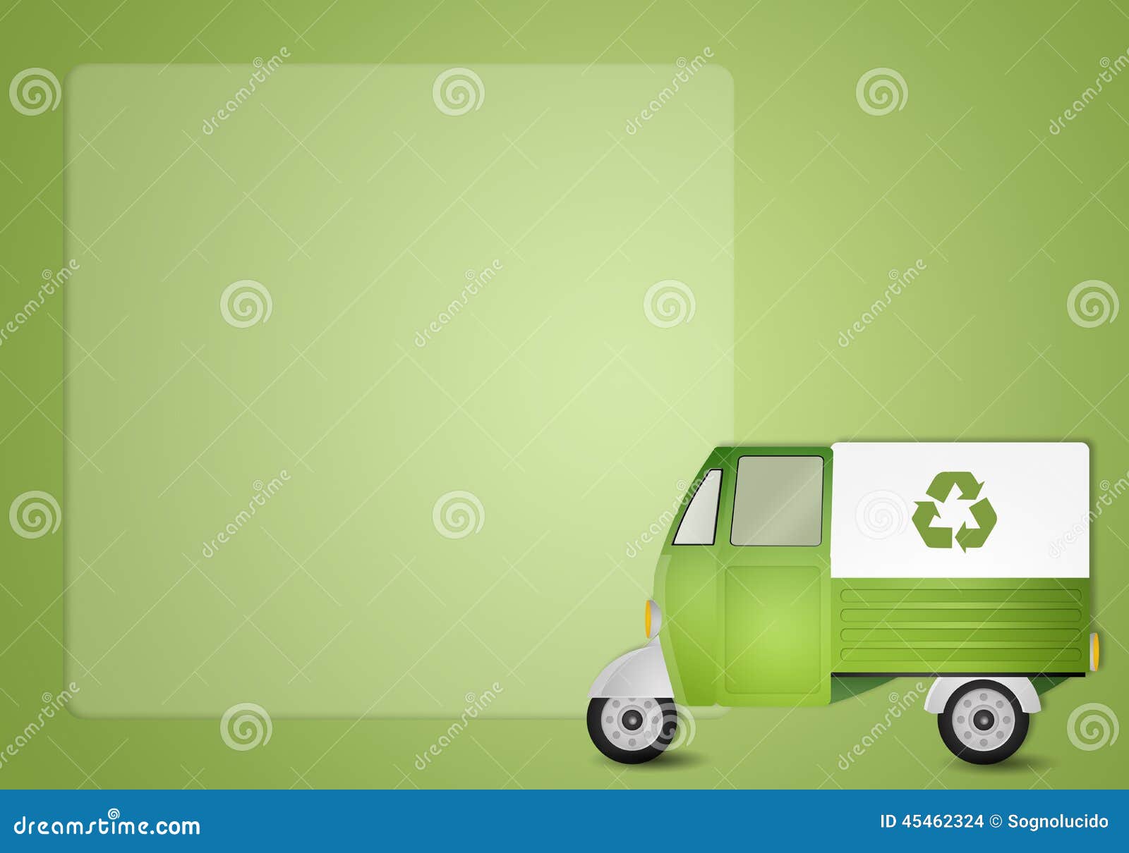 Green van for recycling stock illustration. Illustration of truck ...