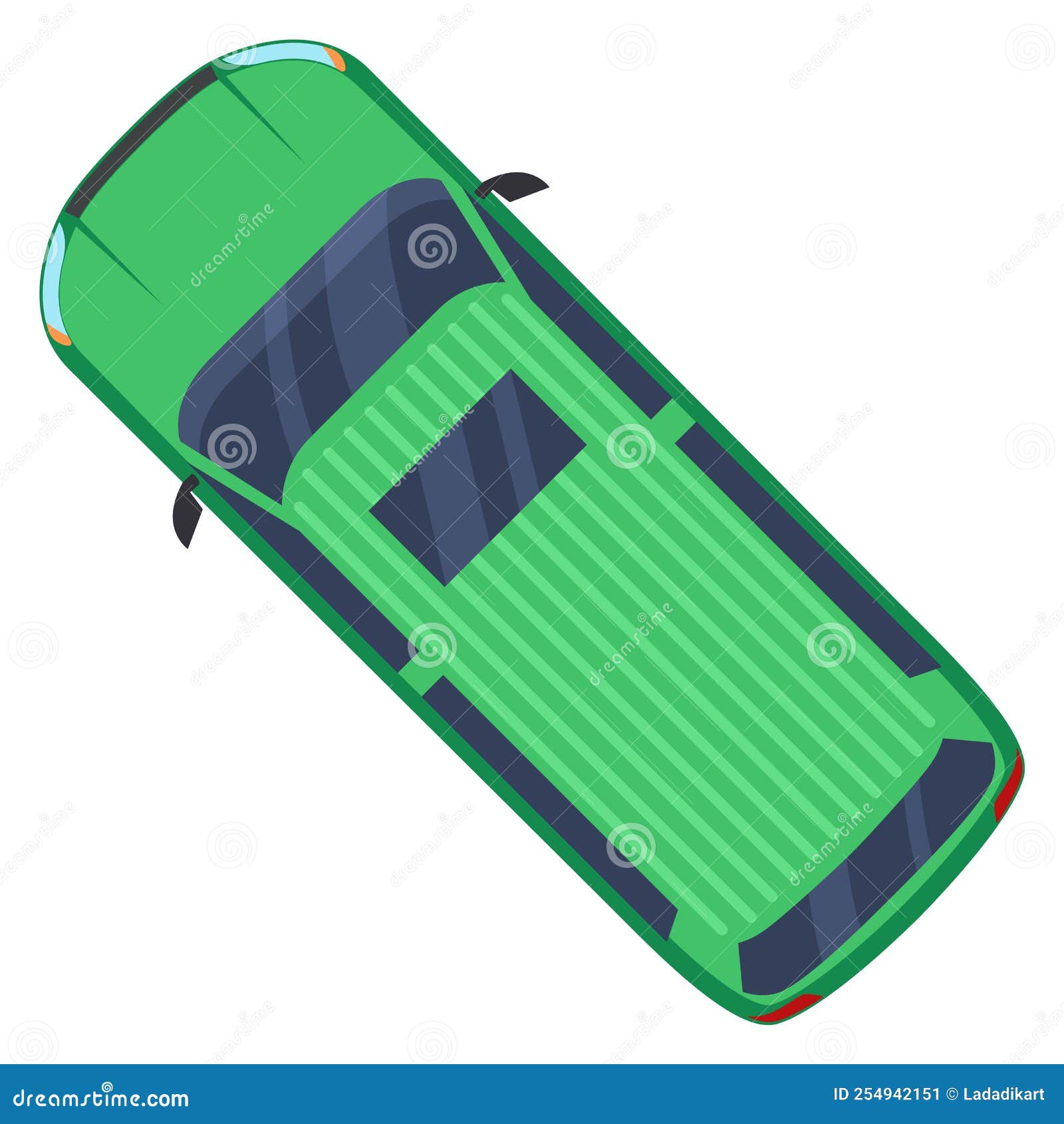 Green Van Top View. Passenger Transport Icon Stock Vector ...