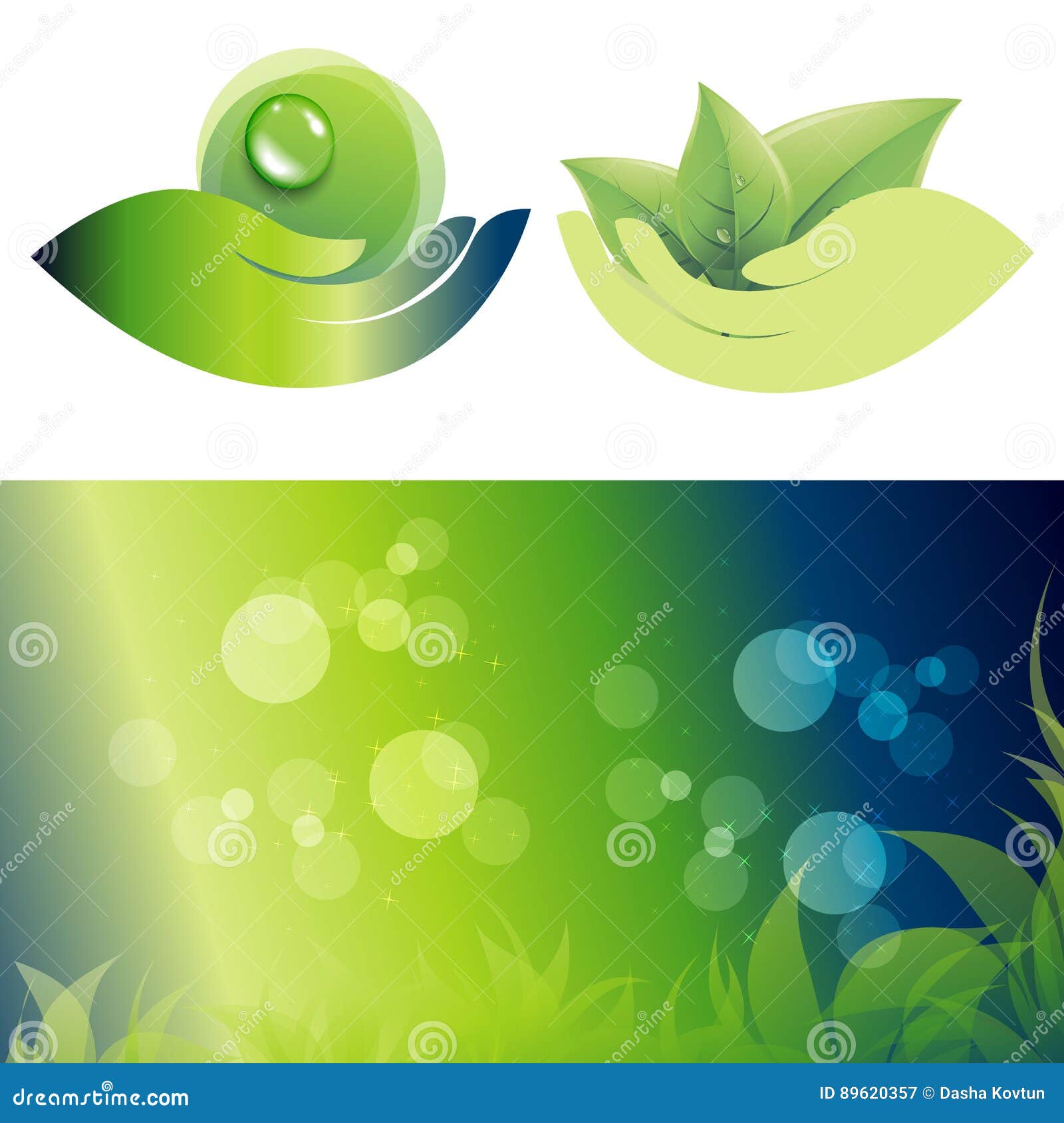 Green Vector Background Clean Nature Eco Stock Vector - Illustration of ...