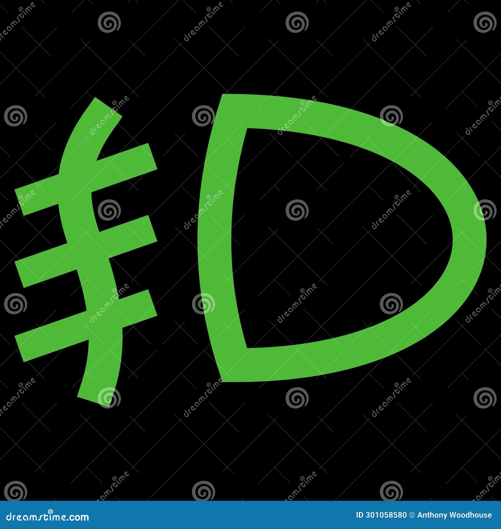 Green Vector Graphic of Dashboard Warning Light Indicating the Fog ...