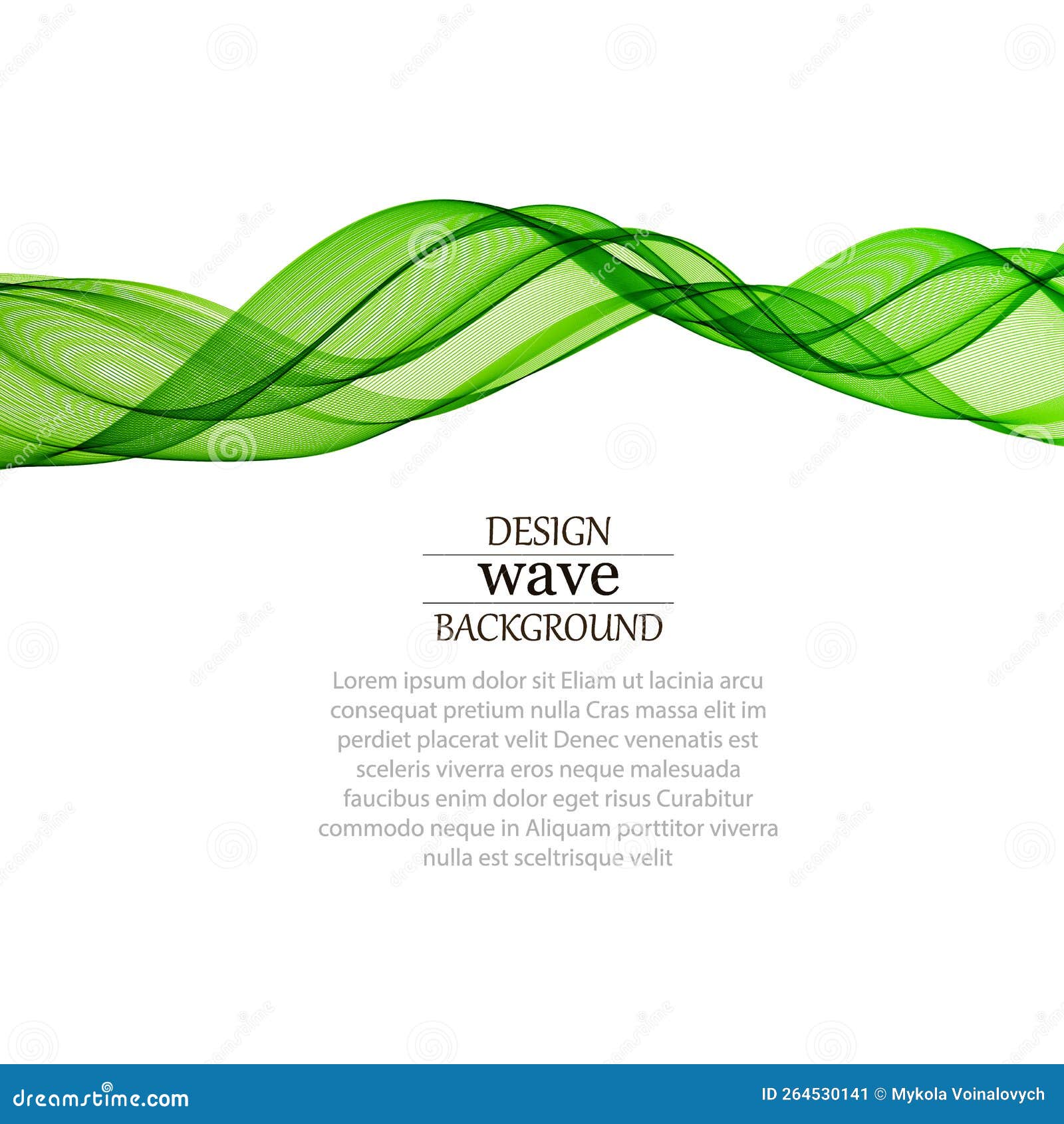 Green Horizontal Transparent Wave Lines on a White Background Stock ...