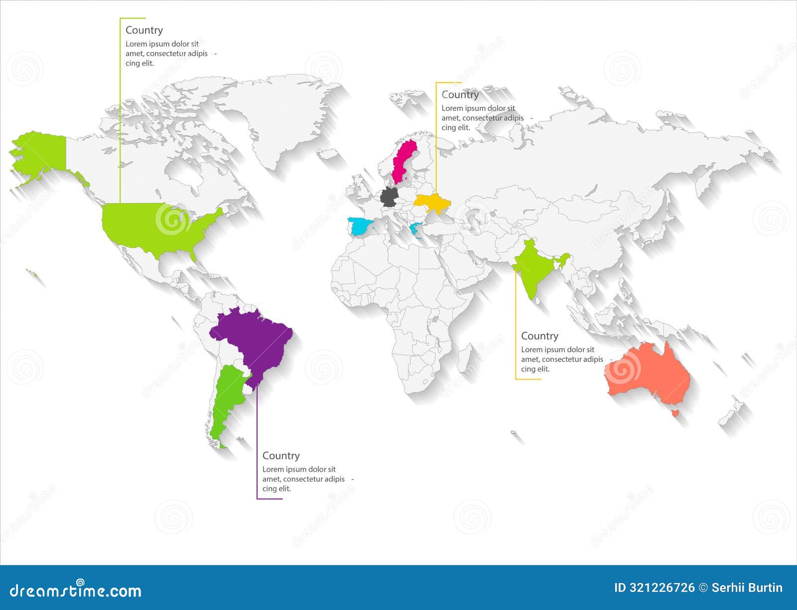 World Map Infographic. Callout, Info Text Boxes Vector Illustration ...