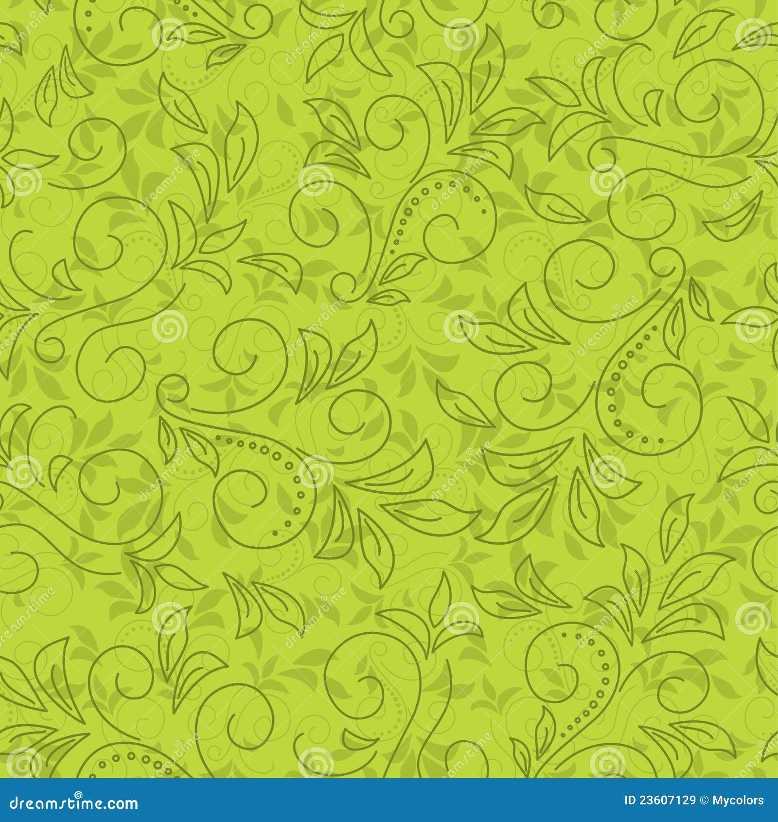 Green Vector Seamless Floral Pattern Stock Vector - Illustration of ...
