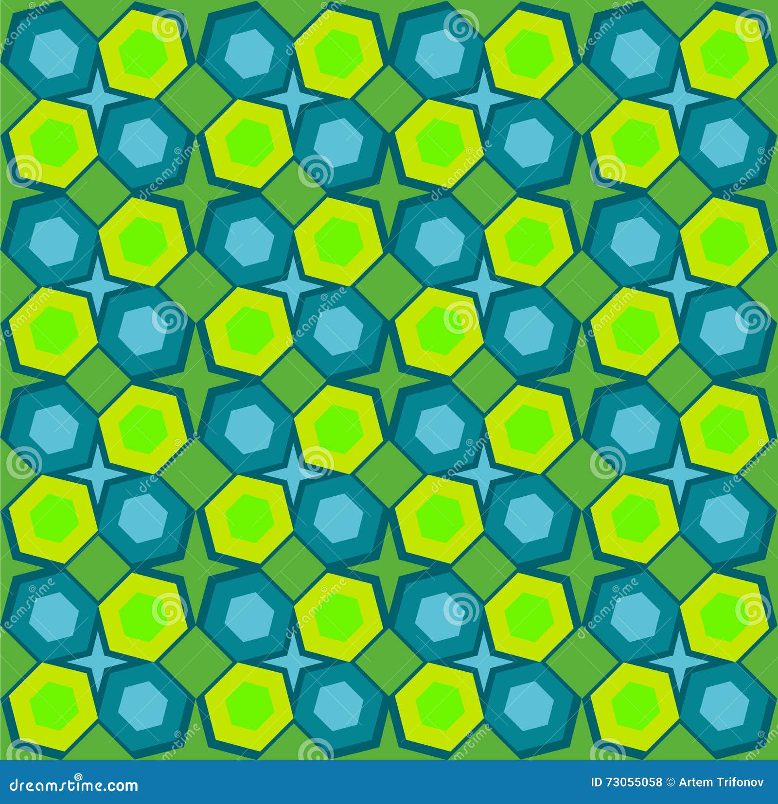 Green Vector Seamless Pattern of Hexagons Stock Vector - Illustration ...