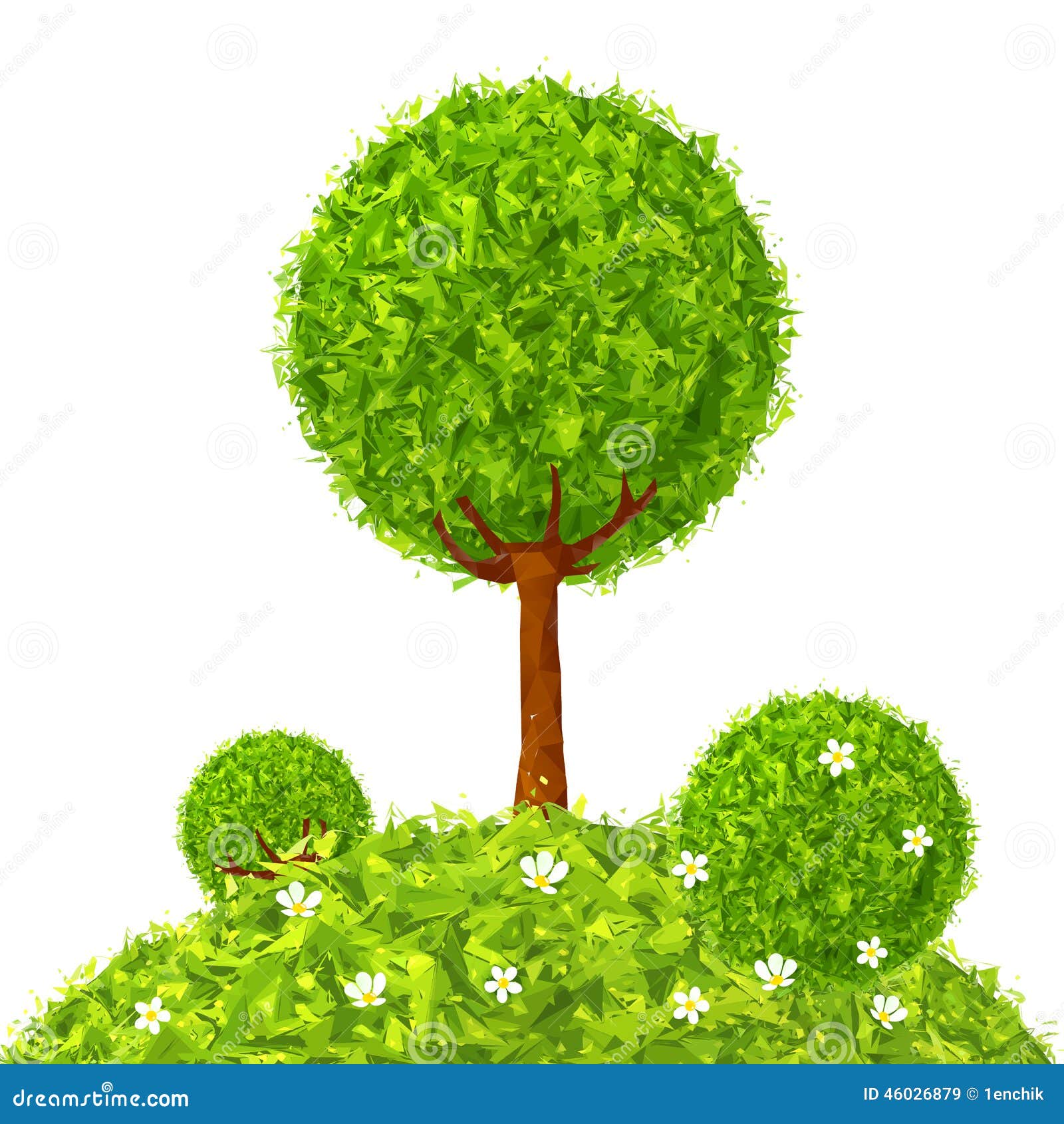 Green Vector Triangles Abstract Isolated Tree Stock Vector ...