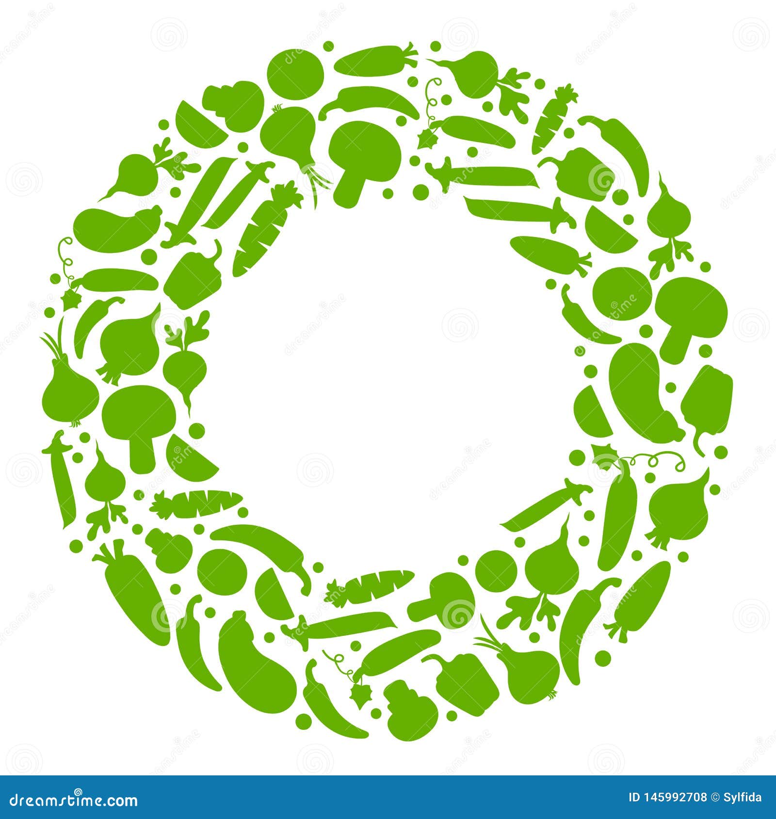 Green Vegetable Frame for Text, Vector Stock Illustration ...