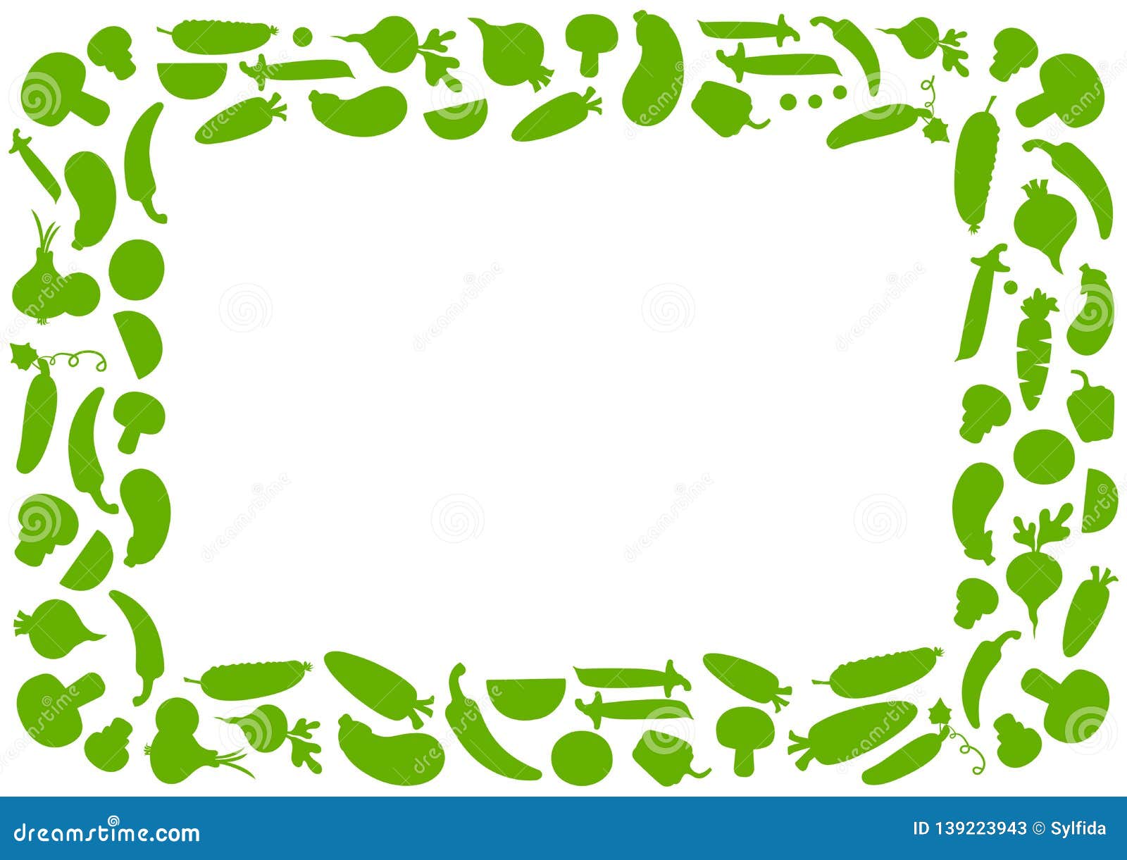 Green Vegetable Frame, Vector Illustration Stock Illustration ...