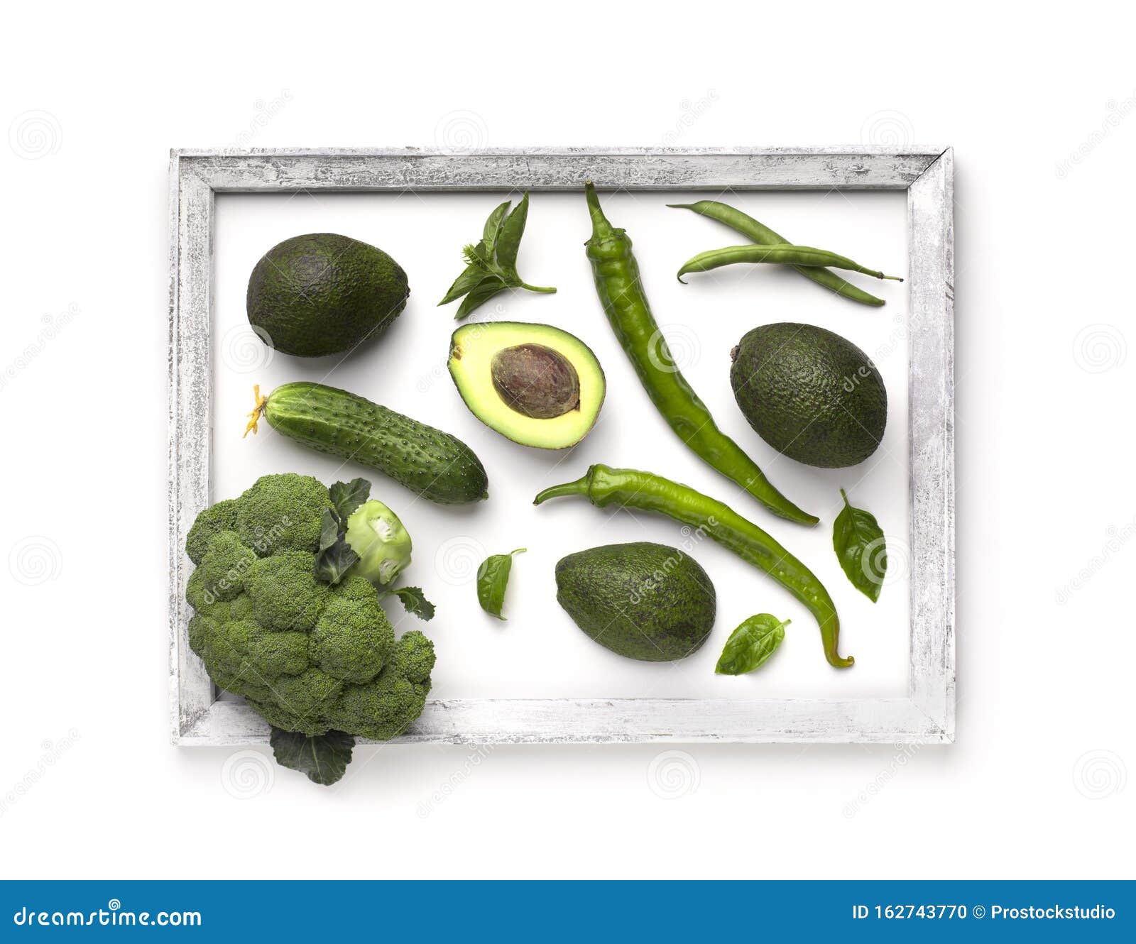 Green Vegetables Creating Beautiful Picture with Frame Stock Photo ...