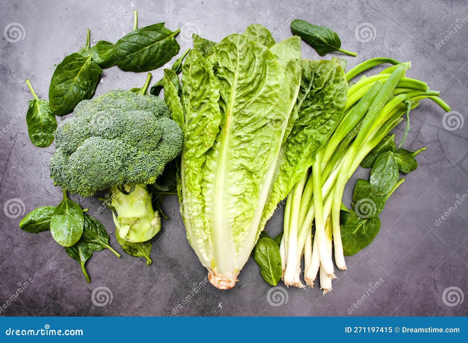 Green Vegetables on Gray Background Stock Image - Image of health ...