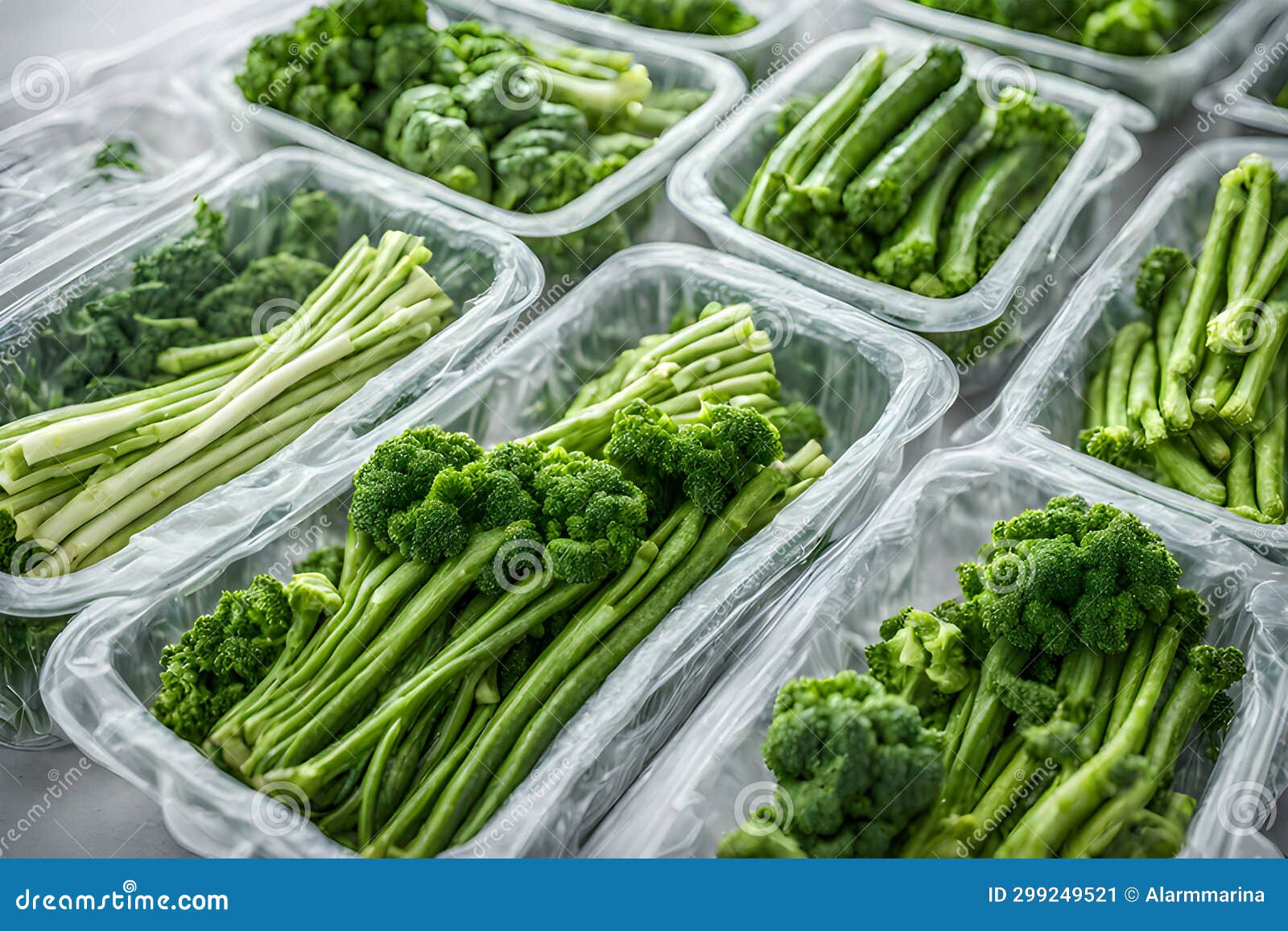 Green Vegetables, Salad and Cabbage in Plastic Packages. Photo Created ...