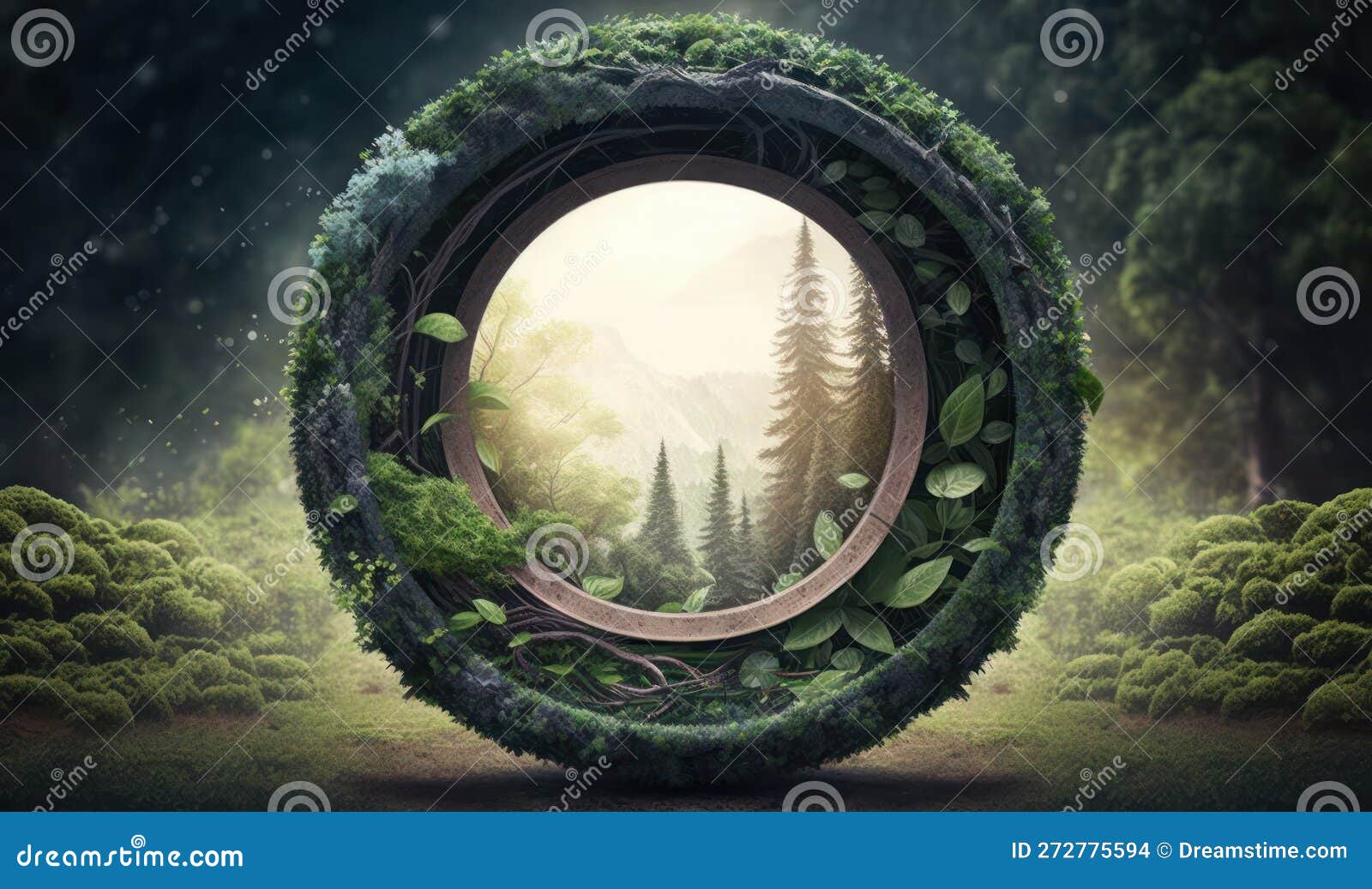 Green Vegetation Conception Of Eco And Nature Circular Shape Of