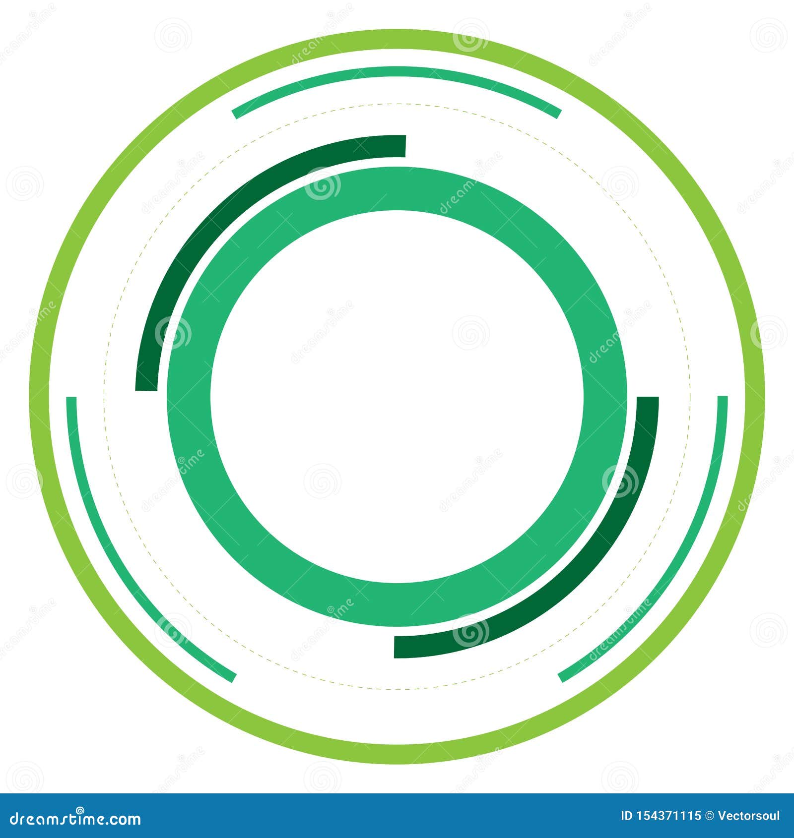 Green Version - Random Circles with Dashed Lines, Randomness, Circular ...