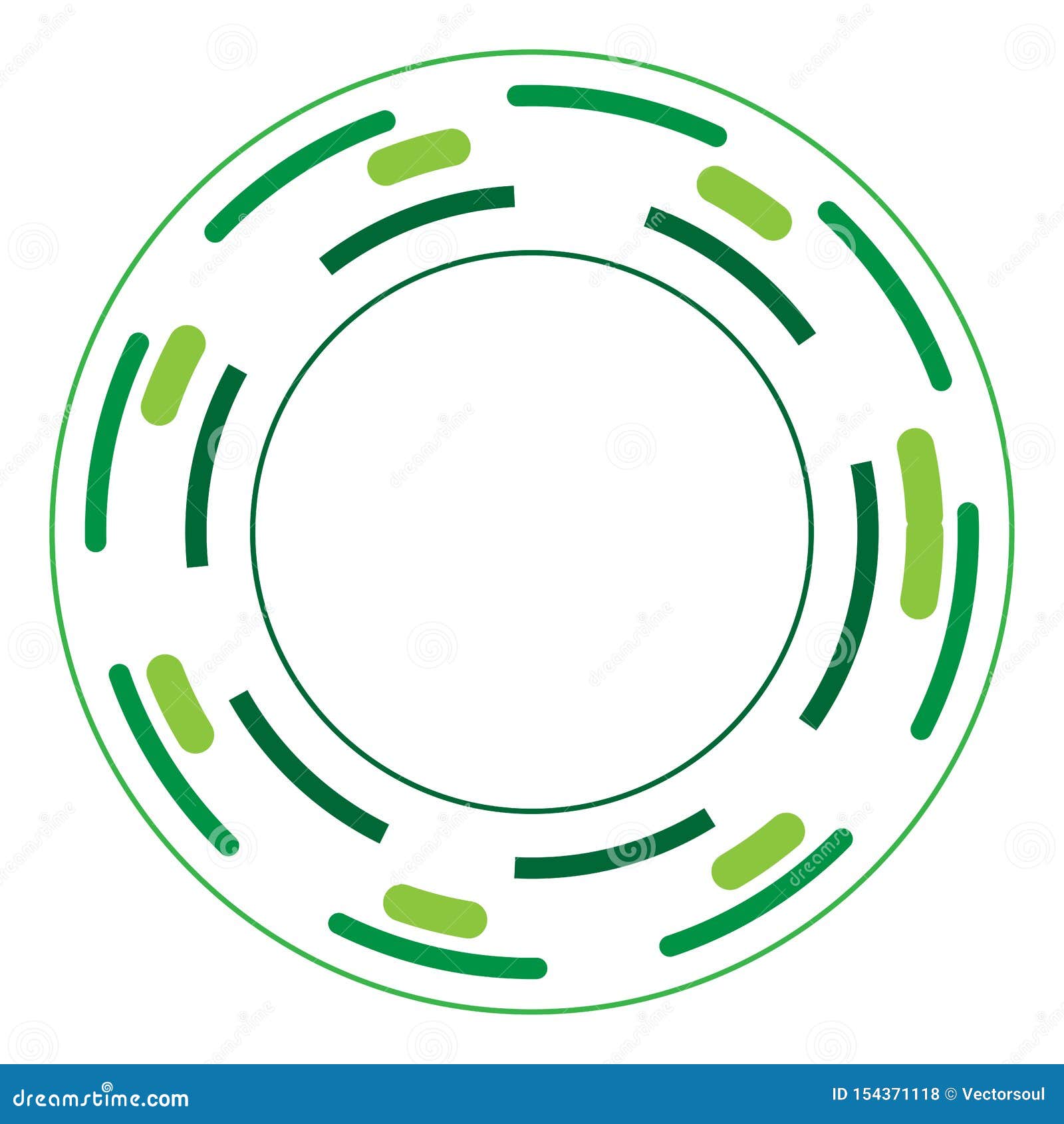 Green Version - Random Circles with Dashed Lines, Randomness, Circular ...