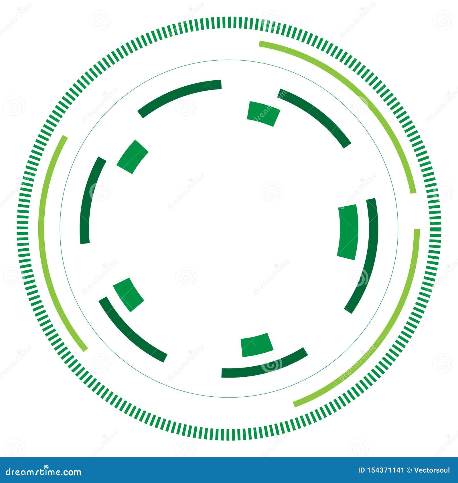 Green Version - Random Circles with Dashed Lines, Randomness, Circular ...