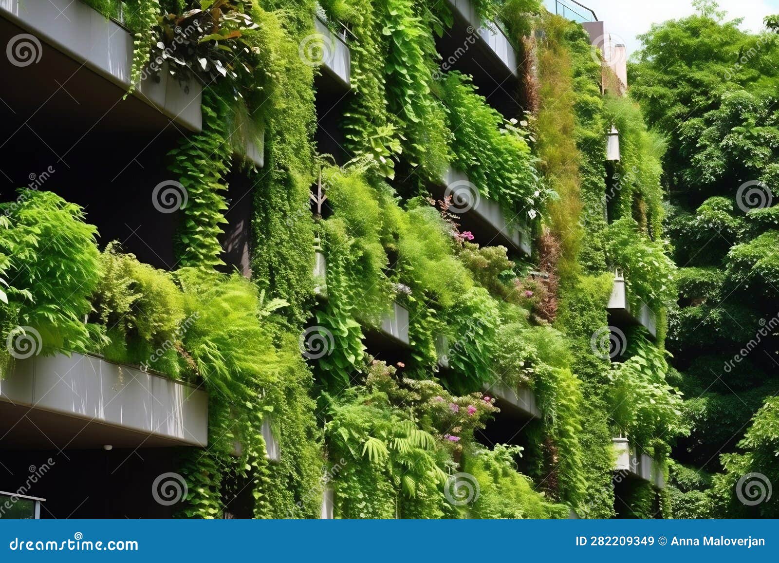 Green Vertical Green. Facade Garden in Full Bloom for Climate ...