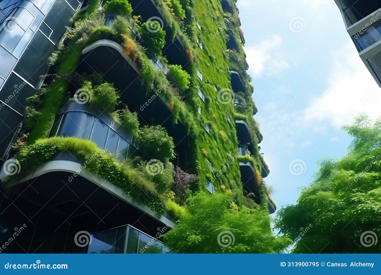 Green Vertical Green. Facade Garden in Full Bloom for Climate ...
