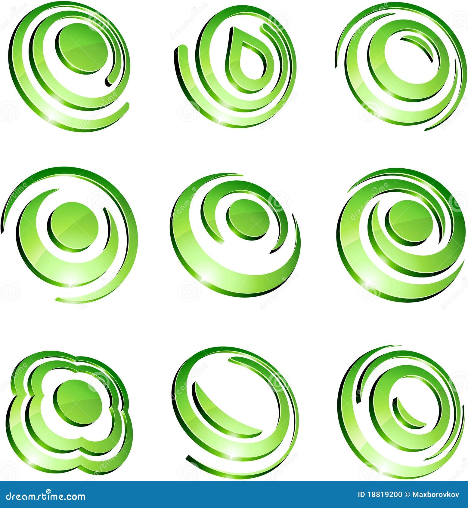 Green vibrant logos. stock vector. Illustration of business - 18819200