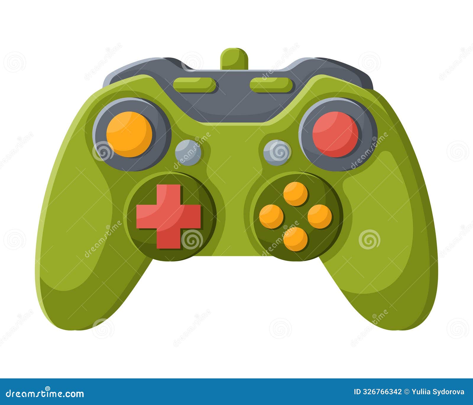 Green videogame joystick stock illustration. Illustration of button ...