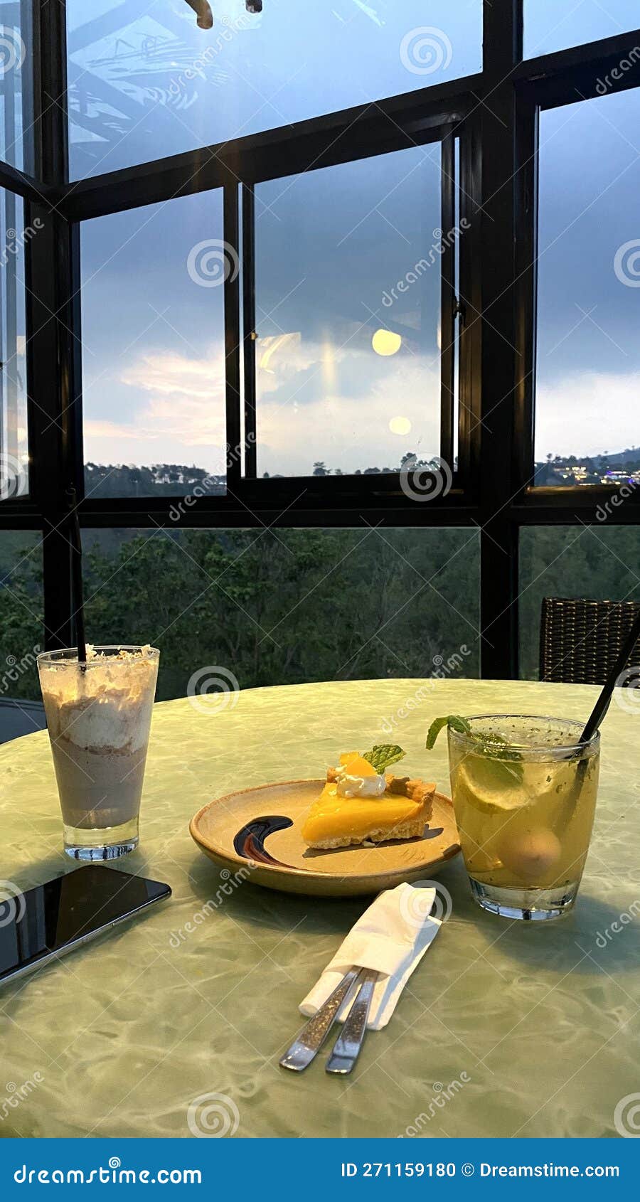 Green View at the Restaurant Stock Photo - Image of room, lighting ...