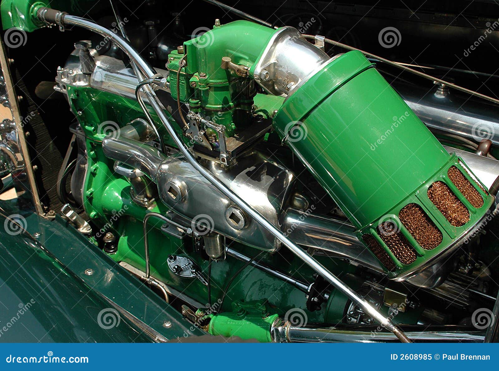 Green vintage car engine stock image. Image of filter - 2608985