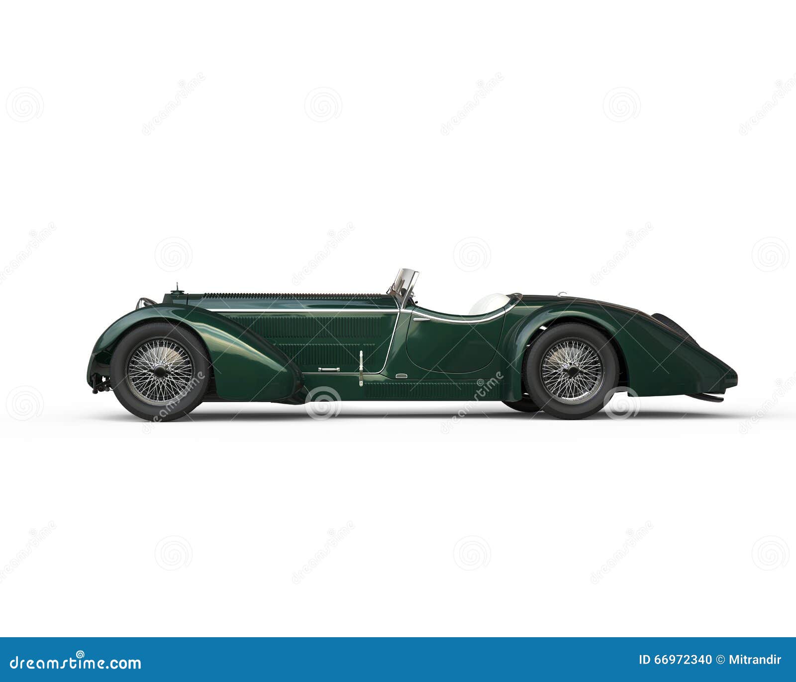 Green Vintage Car - Side View Stock Photo - Image of design, grill ...
