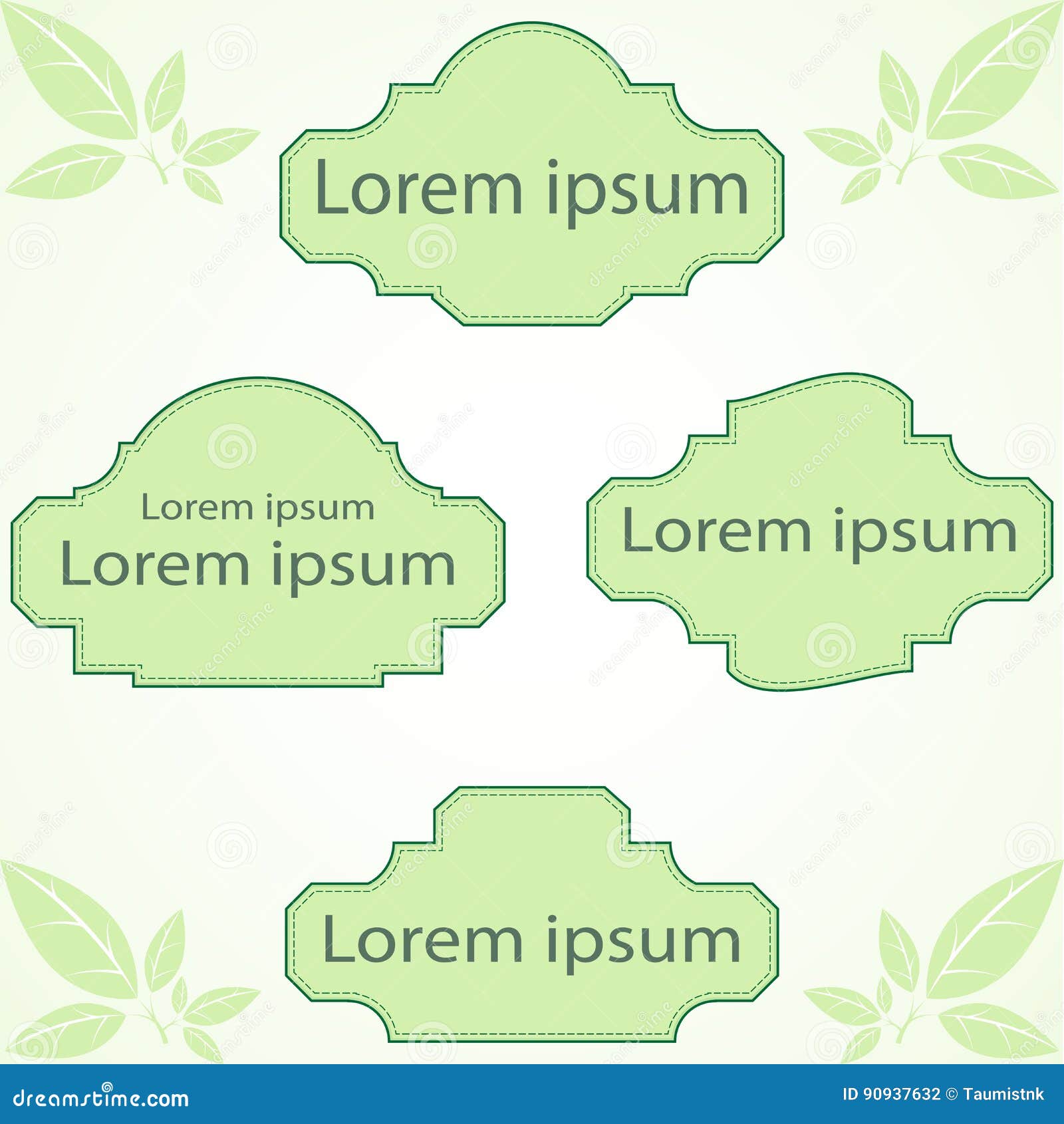 Green vintage text boxes stock vector. Illustration of leaf - 90937632